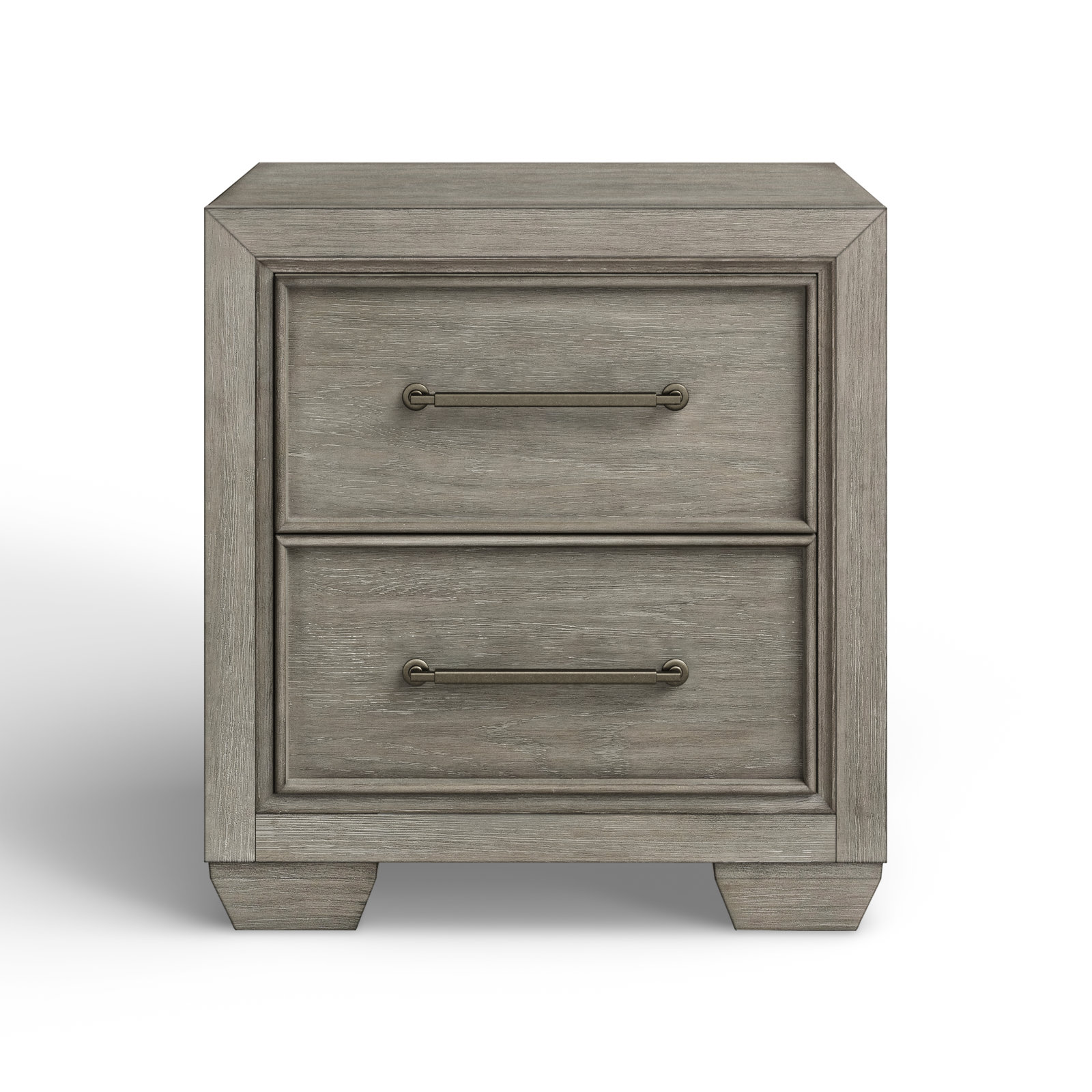 Birch Lane™ Berks 2 - Drawer Solid Wood Nightstand in Gray | Wayfair