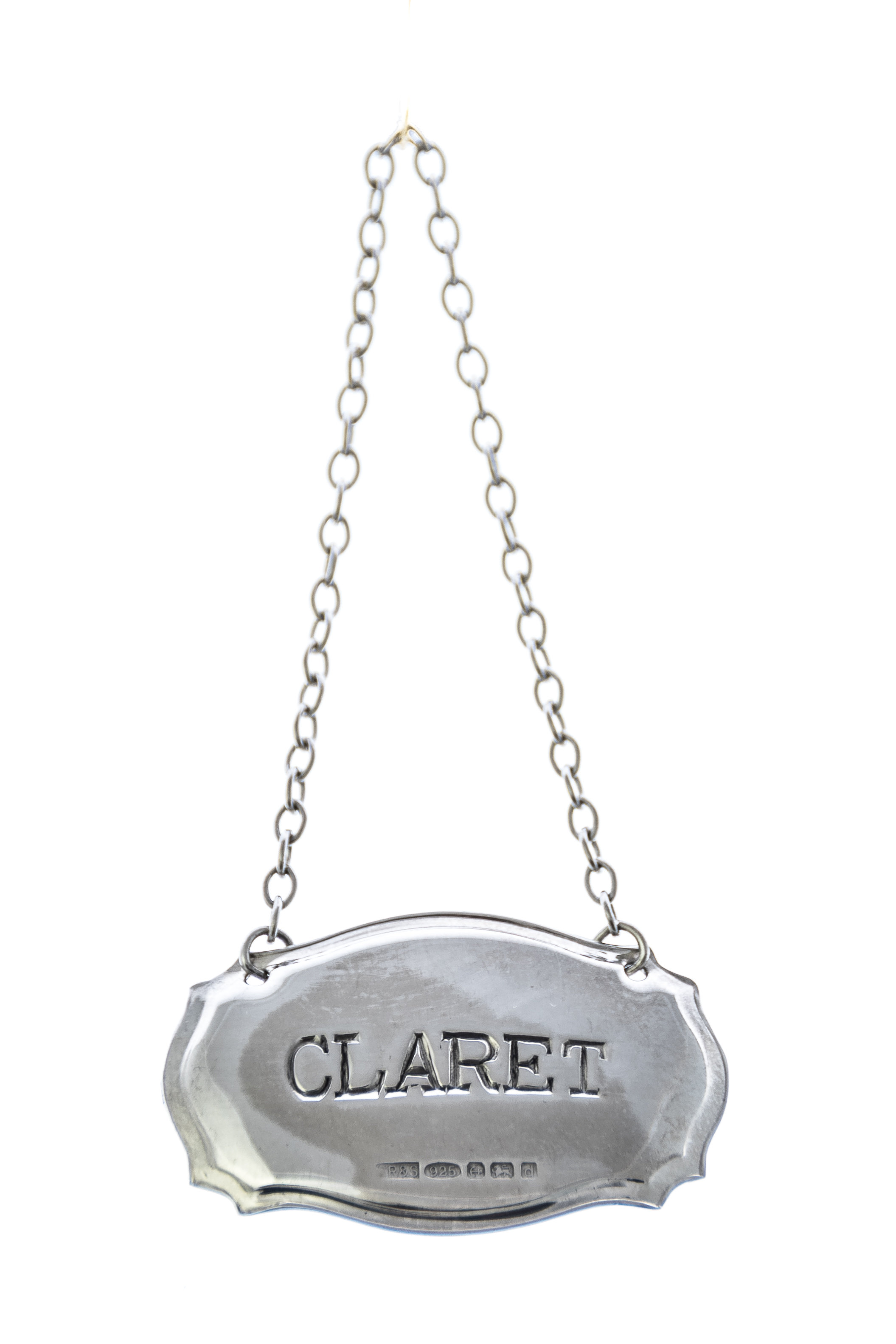 Corbell Silver Company Decanter Label Chippendale Design Claret ...