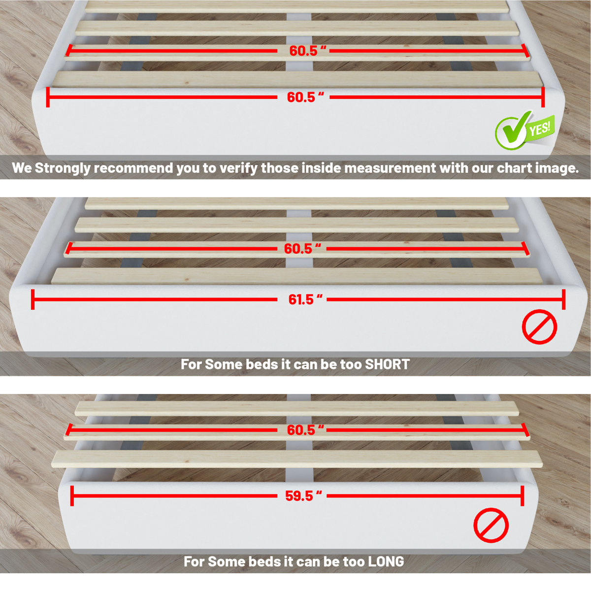 Millwood Pines 0.68" Heavy Duty Horizontal Mattress Support Wooden ...