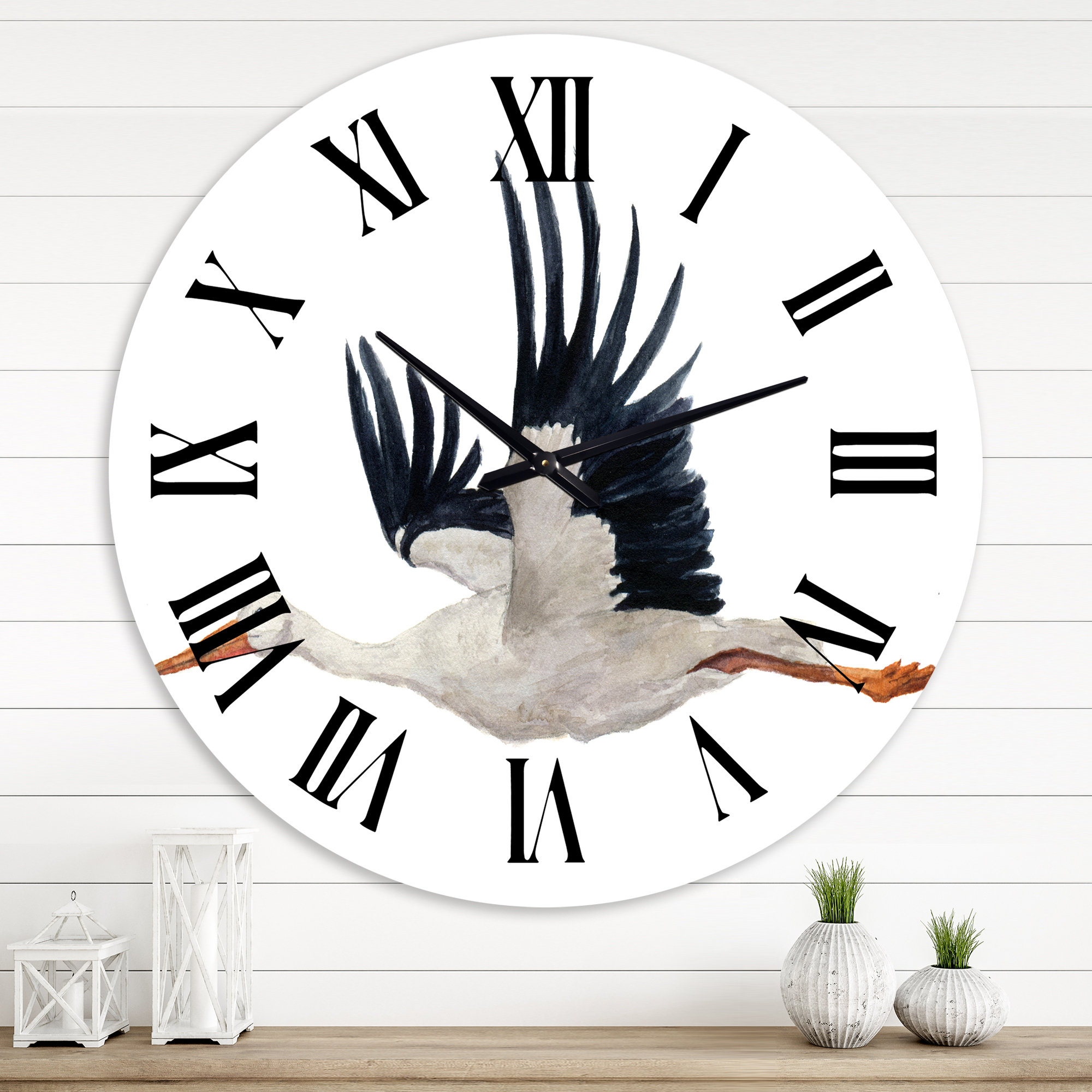 East Urban Home Flying White Stork Ciconia Bird - Traditional wall ...
