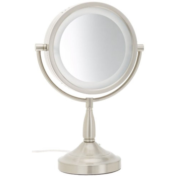 Darby Home Co 8.5" Lighted Tabletop Magnified Makeup Mirror, Plug In ...