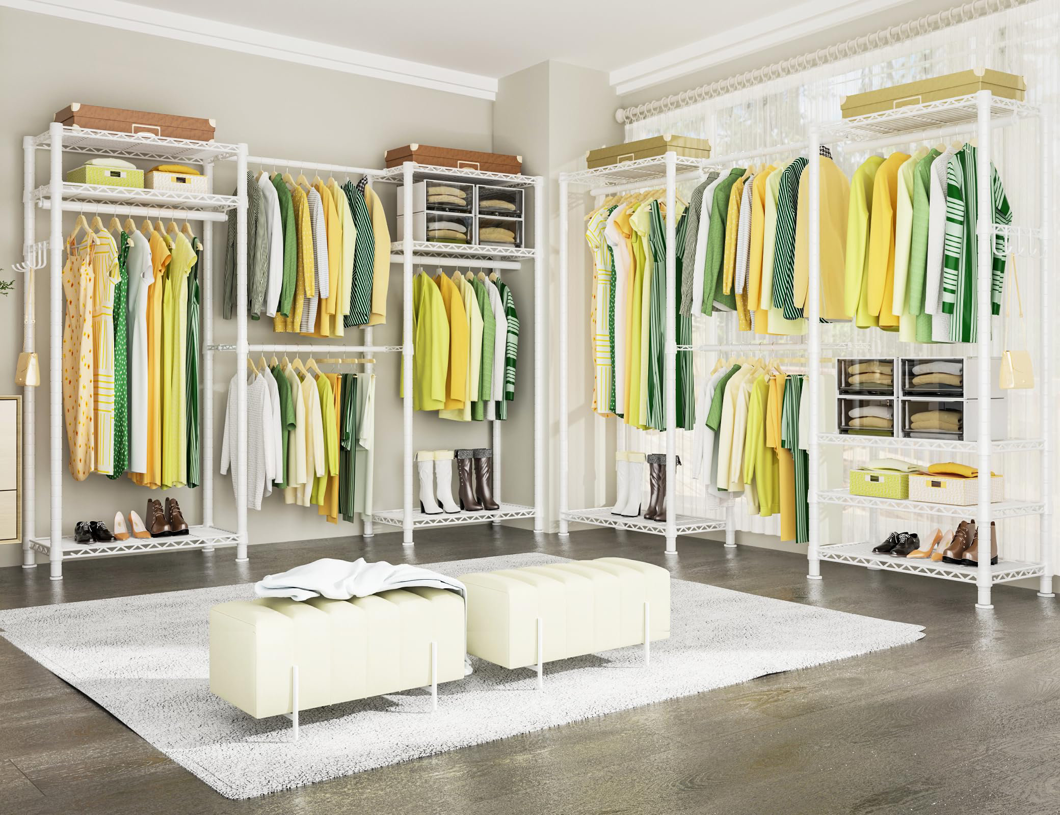 CHhome 86.61'' Carbon Steel Clothing Rack | Wayfair