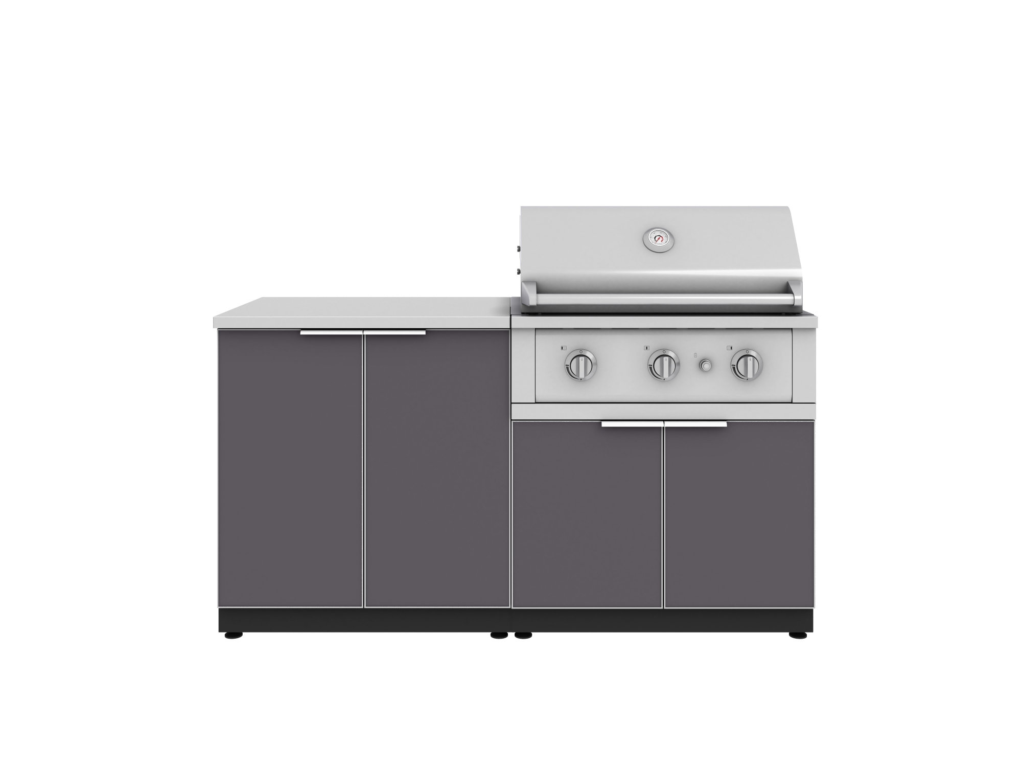 NewAge Products Outdoor Kitchen Aluminum 4 Piece Cabinet Set With 33 In ...