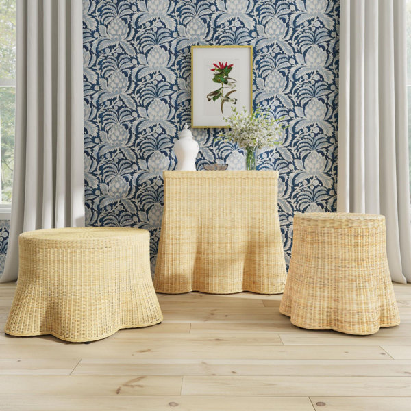 Birch Lane™ Cabo 36" Scalloped Rattan Console Table & Reviews | Wayfair