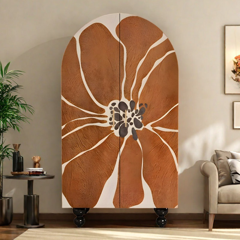 interanest Arched Wardrobe With Shelves&Art Doors | Wayfair