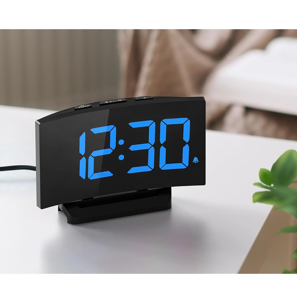 Ivy Bronx LED Numbers Digital Clock with 5 Levels Brightness,2 Volume ...