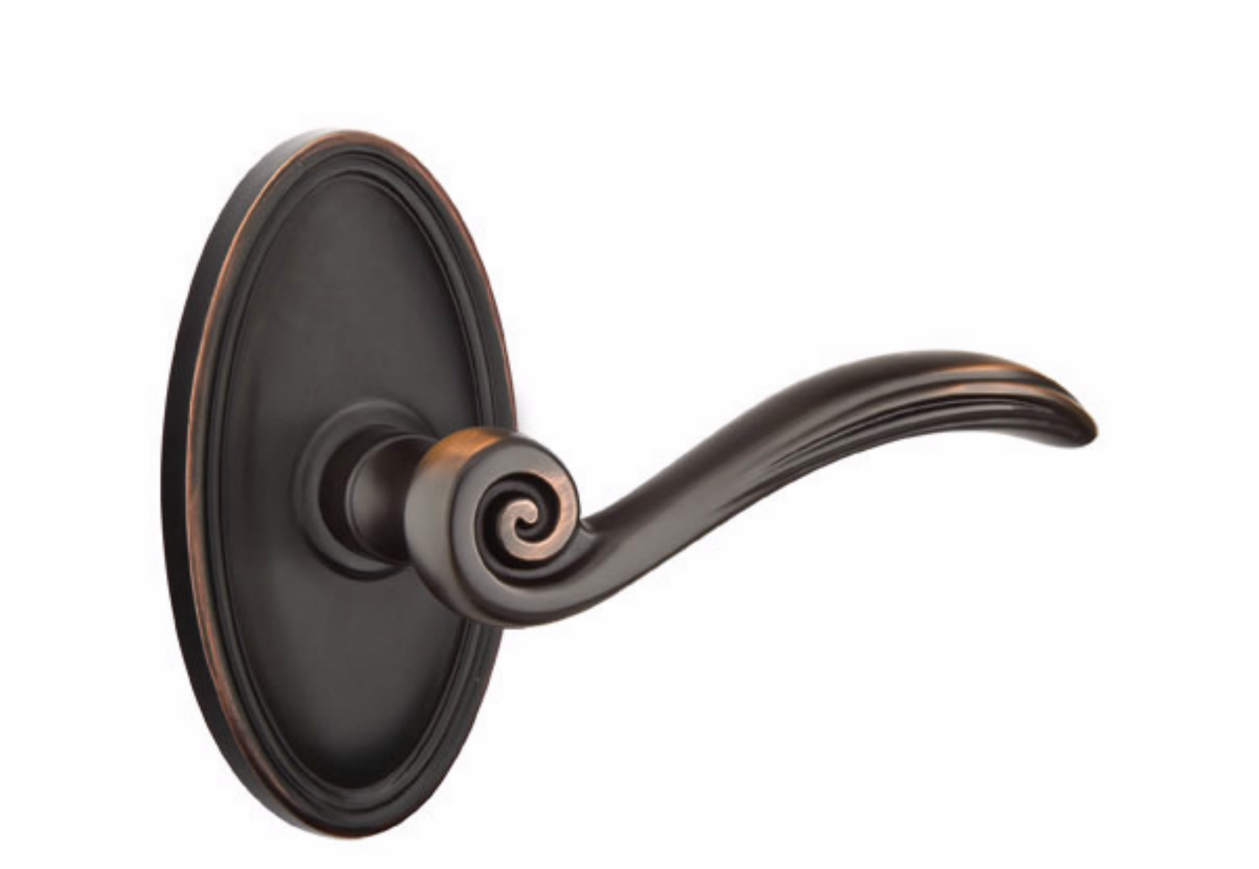 Emtek Privacy Leverset w/ Oval Rosette & Elan Lever (CF) | Wayfair