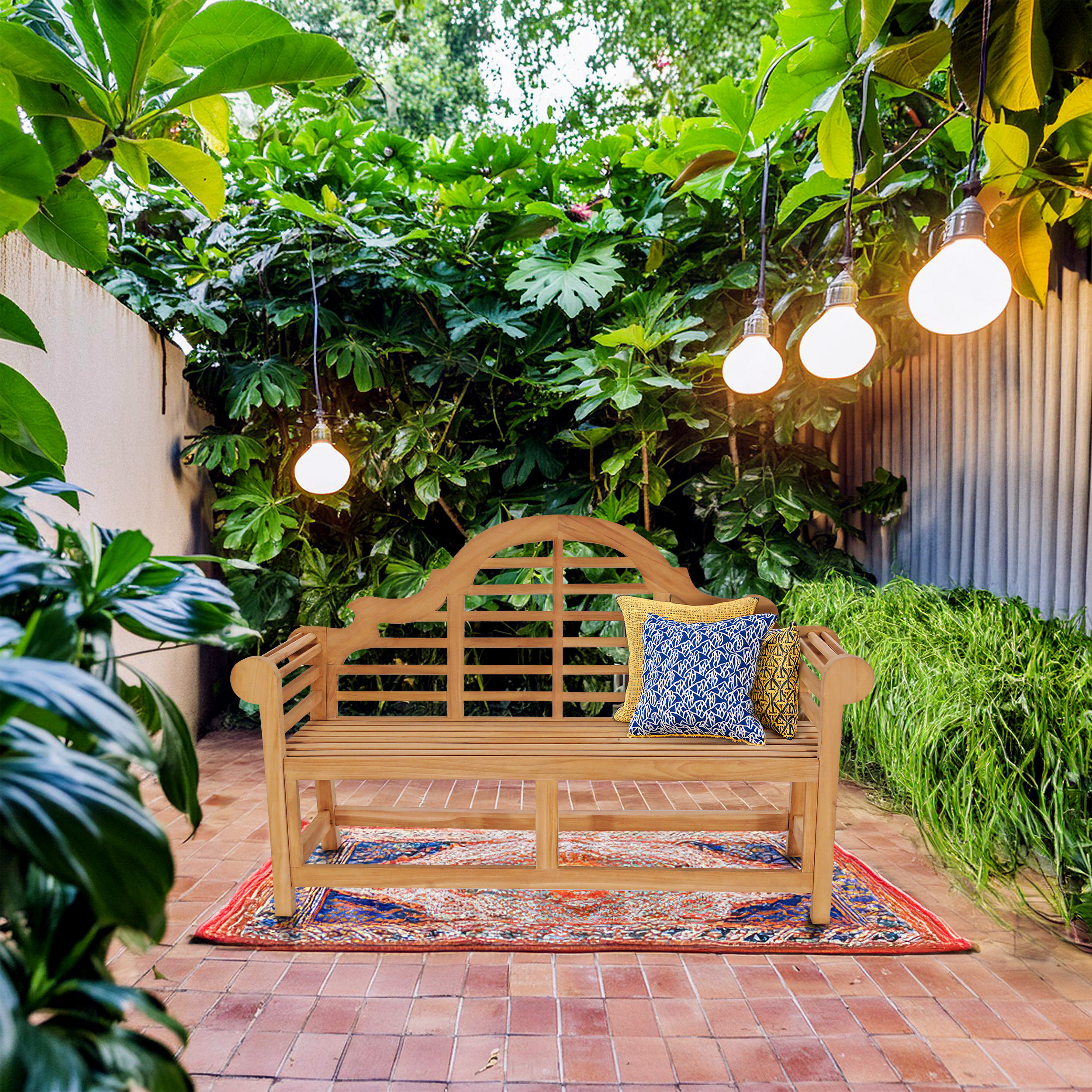 Rosecliff Heights Artai Marlborough Teak Wood Garden Bench & Reviews ...