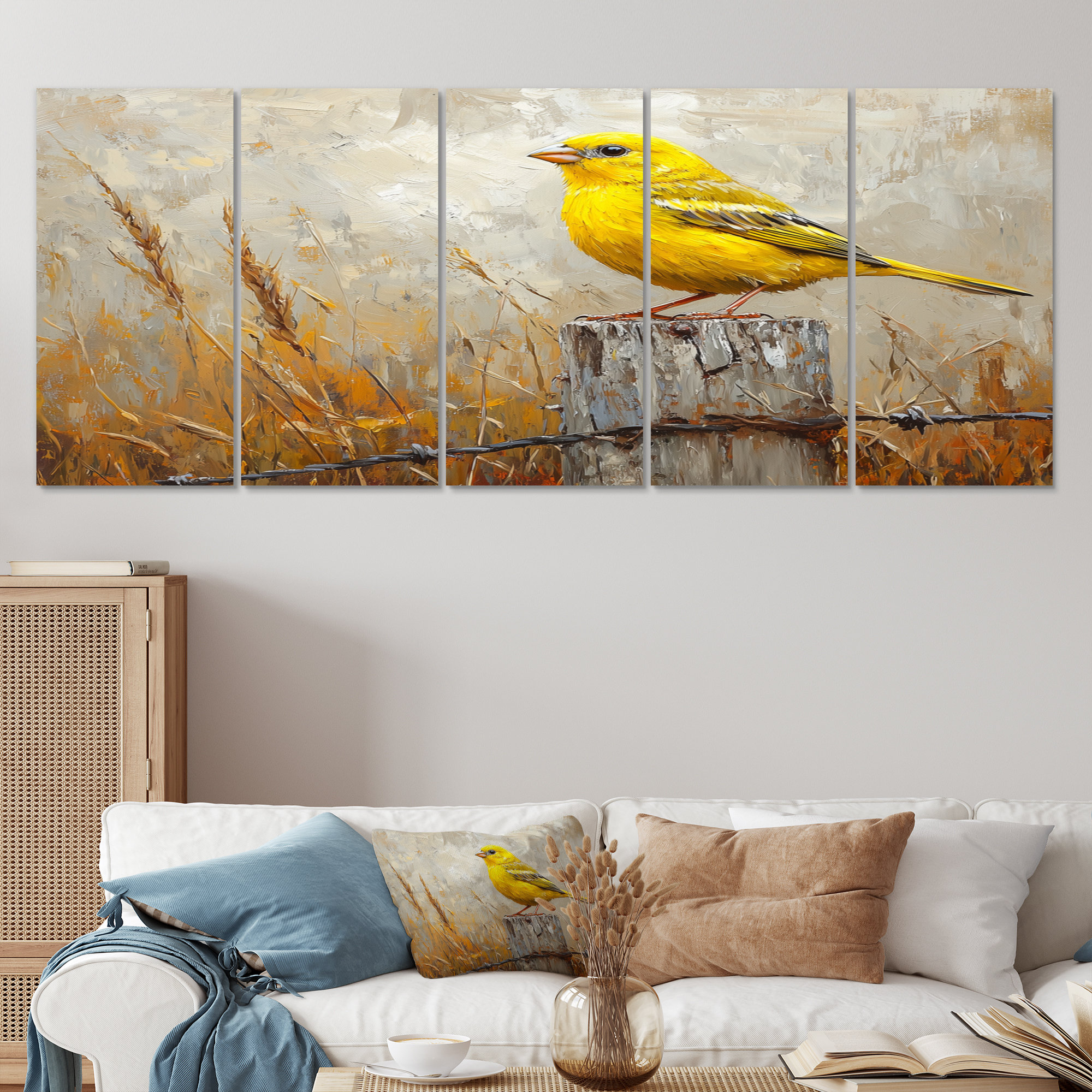Lark Manor™ Finch Bird On The Barnyard Fence III - Bird Wall Art ...