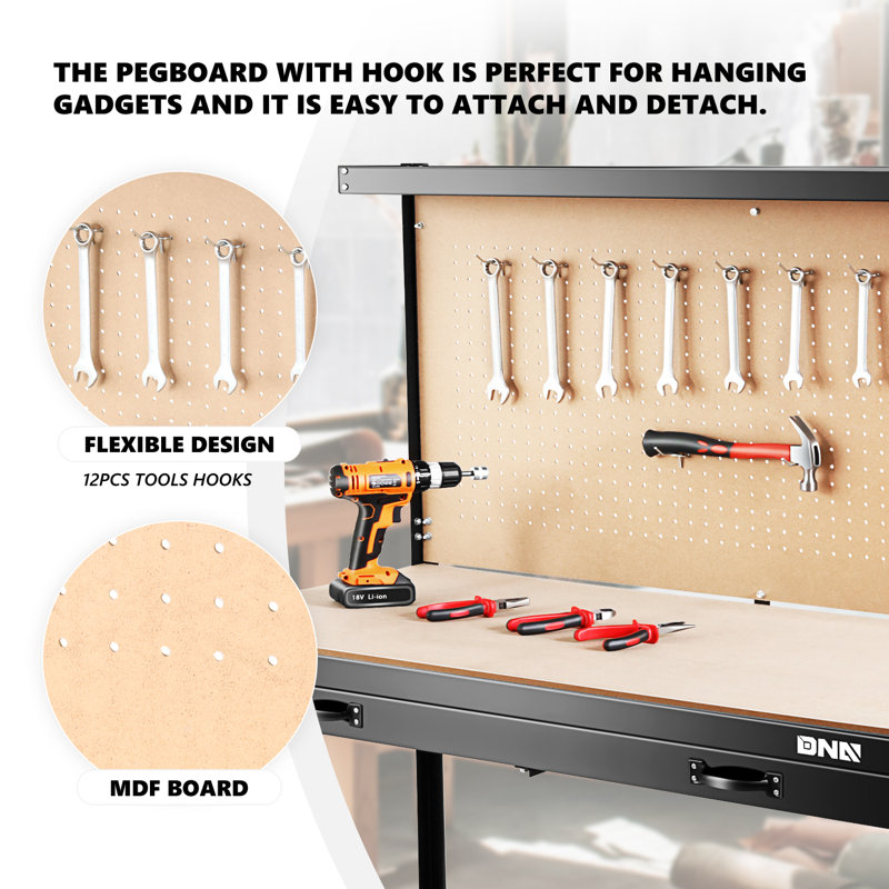 DNA Motoring 25'' W Manufactured Wood Top Workbench | Wayfair
