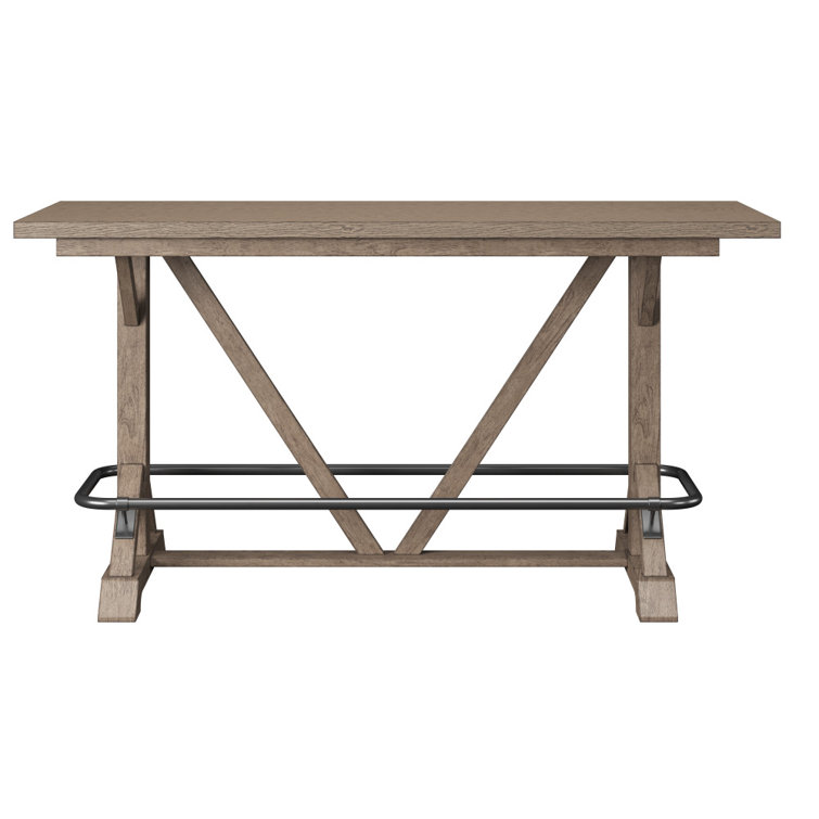 Laurel Foundry Modern Farmhouse Susan 78" Solid Wood Bar Height Dining ...