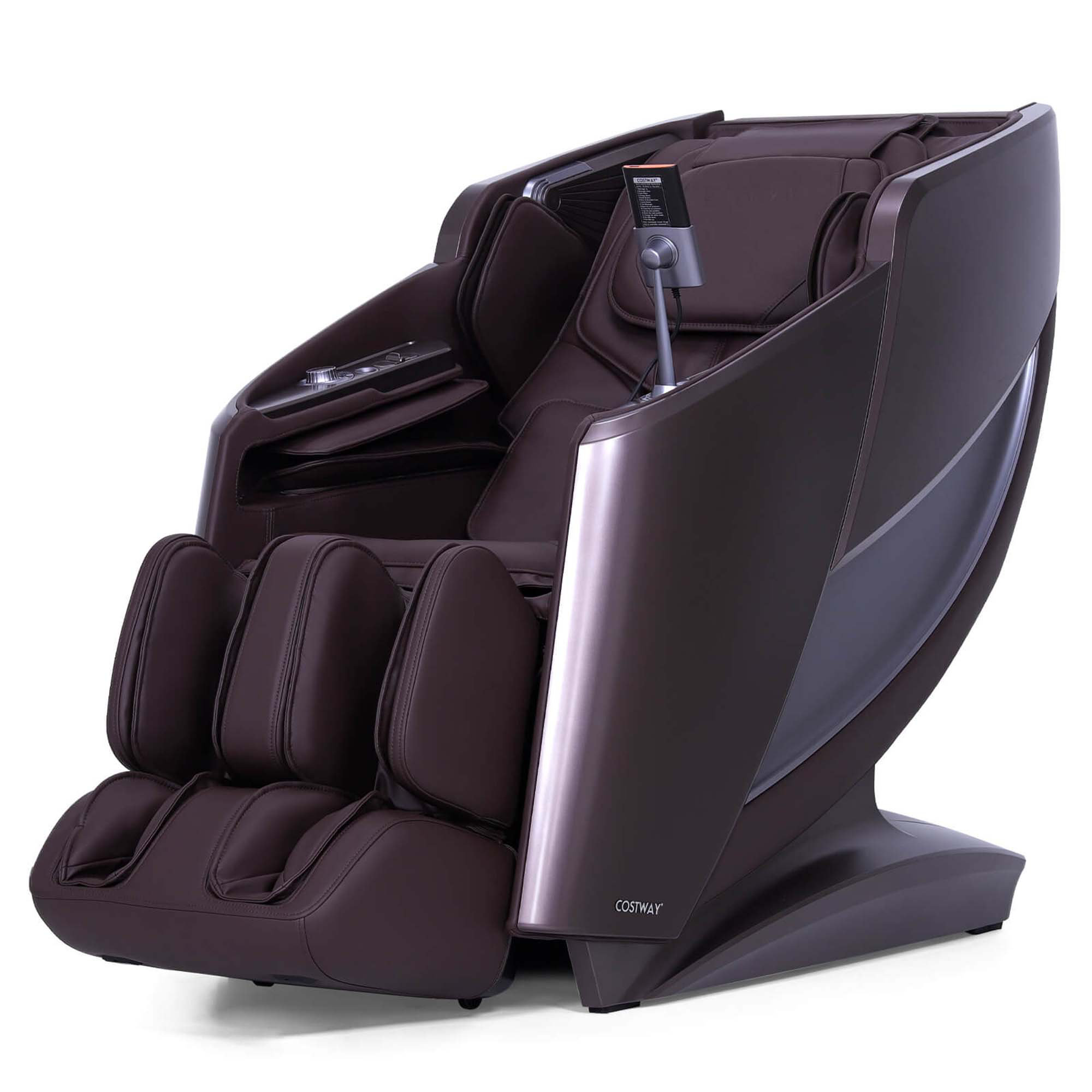 Costway 4d Flexible Full Body Track Massage Chair With Waist Heater Foot Rollers Voice Control ...