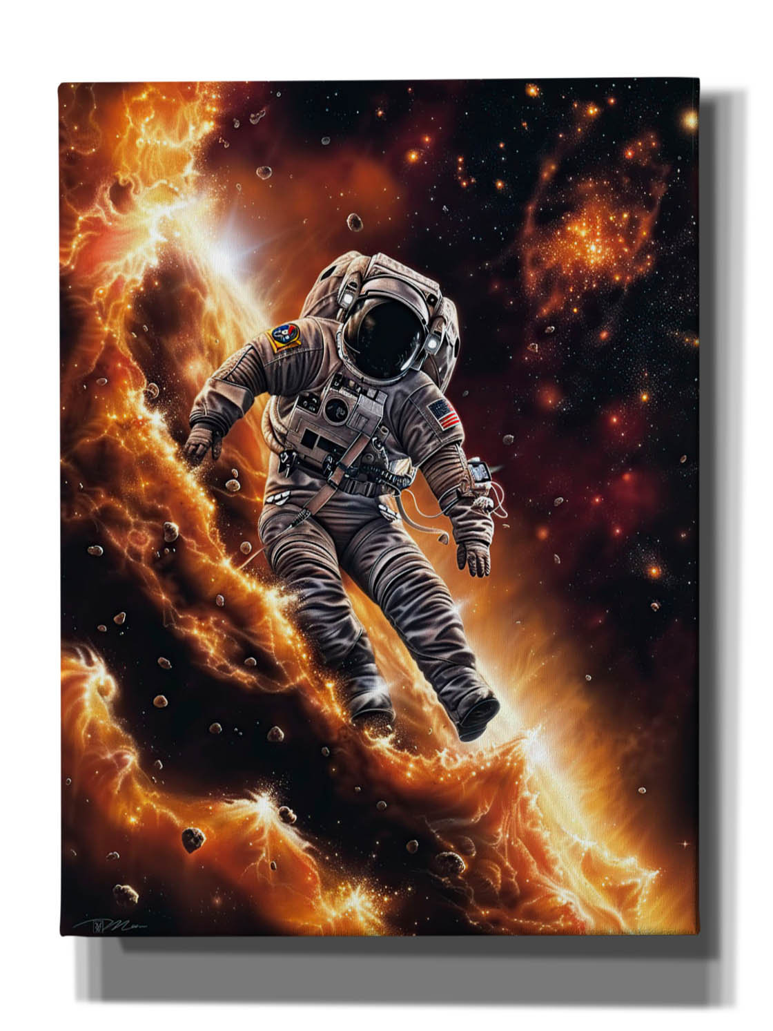 Williston Forge Epic Graffiti 'Fire Space 1' by Momart Canvas Wall Art ...