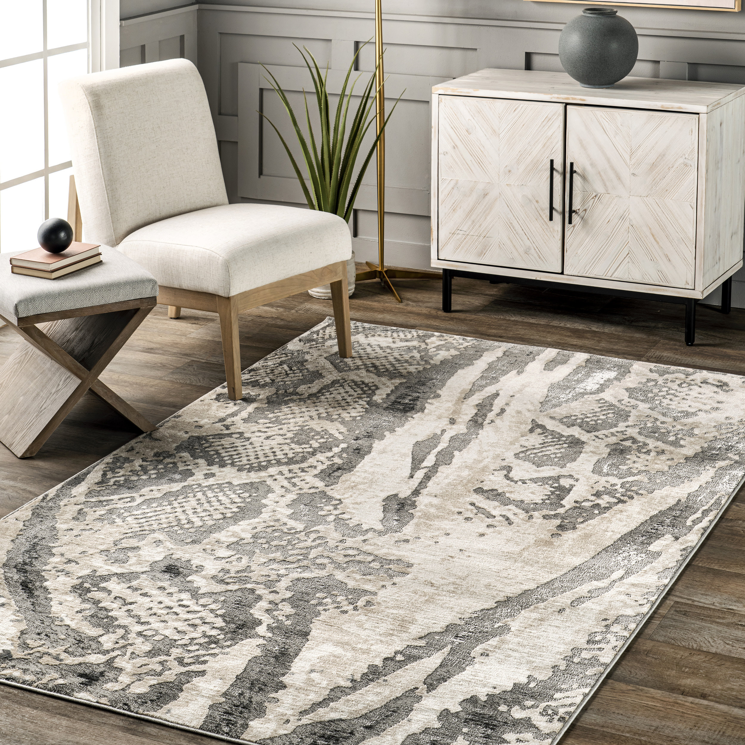Orren Ellis Tilda Modern Snake Area Rug | Wayfair