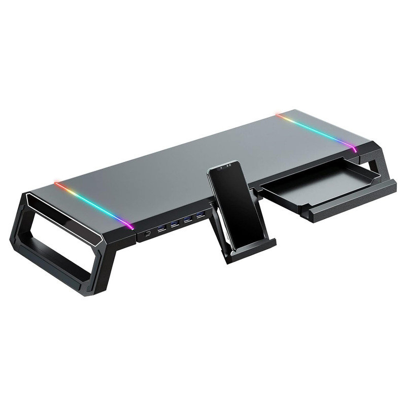 Inbox Zero Computer Monitor Stand Riser - 4 USB,3 Length Adjustable ...