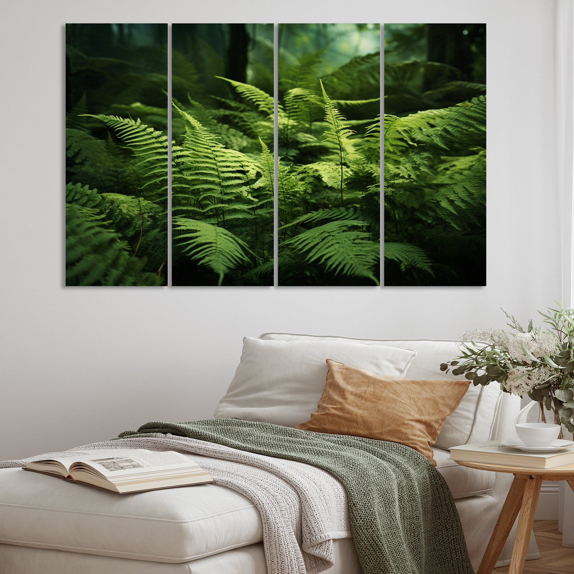 Design Art Ferns Plant Enchanted Forest I - Floral Wall Decor - 4 ...