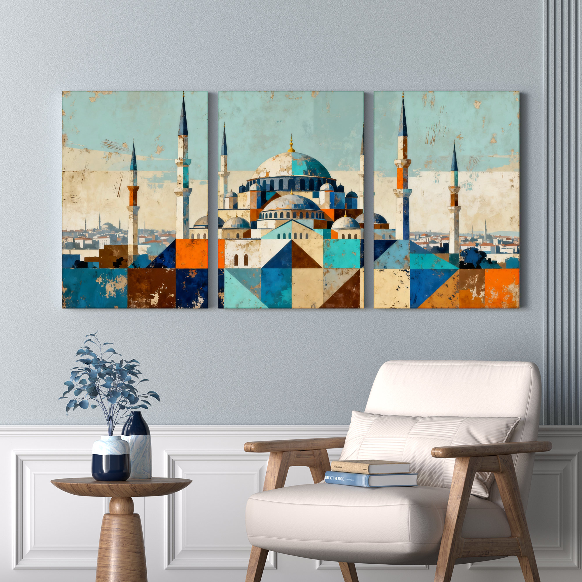 Dakota Fields Geometric Mosque Architecture Canvas Wrapped Wall Art ...