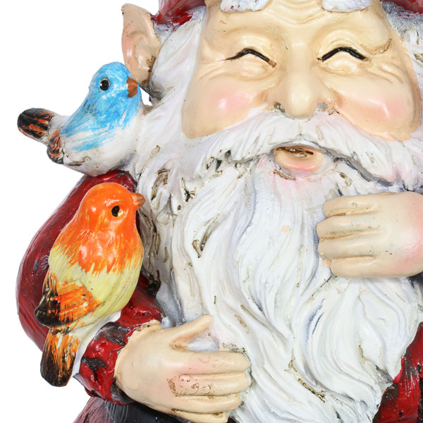 Exhart Solar Bird Whispering Waldo Gnome Statue with LED Birds, 11.75 ...