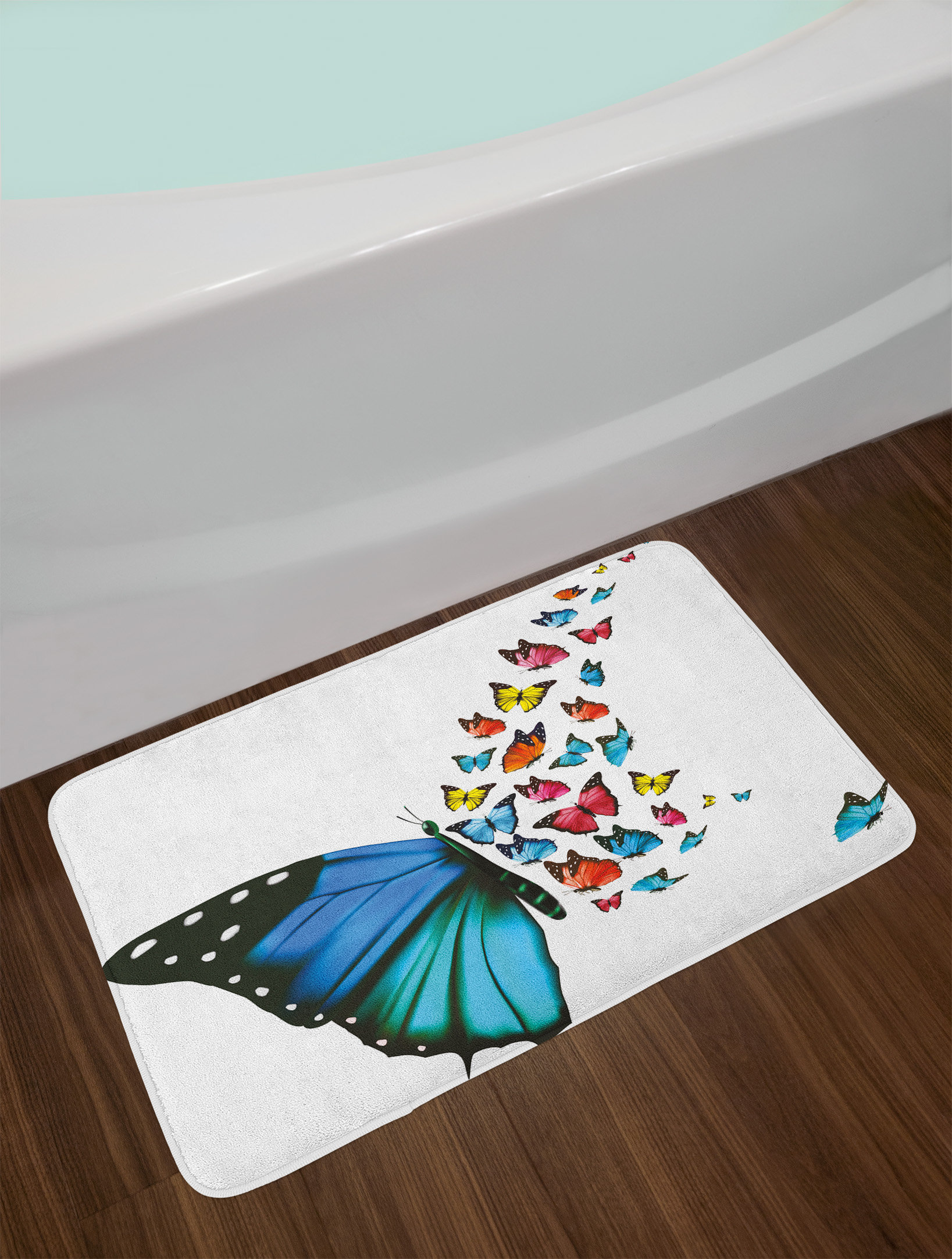 East Urban Home Creative Butterfly Bath Rug | Wayfair