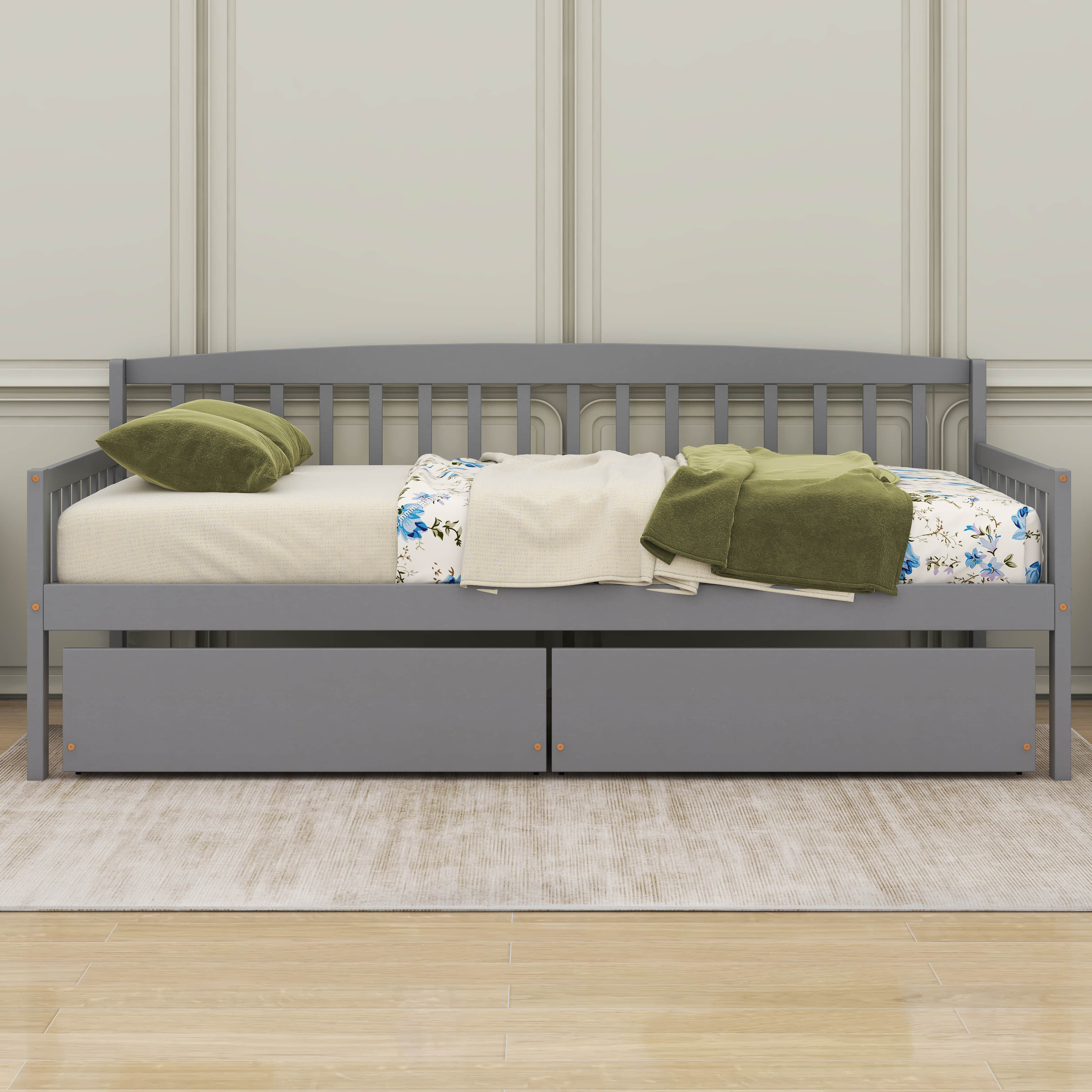 Red Barrel Studio® Fancie Twin-Size Pine Wood Daybed With Two Storage ...