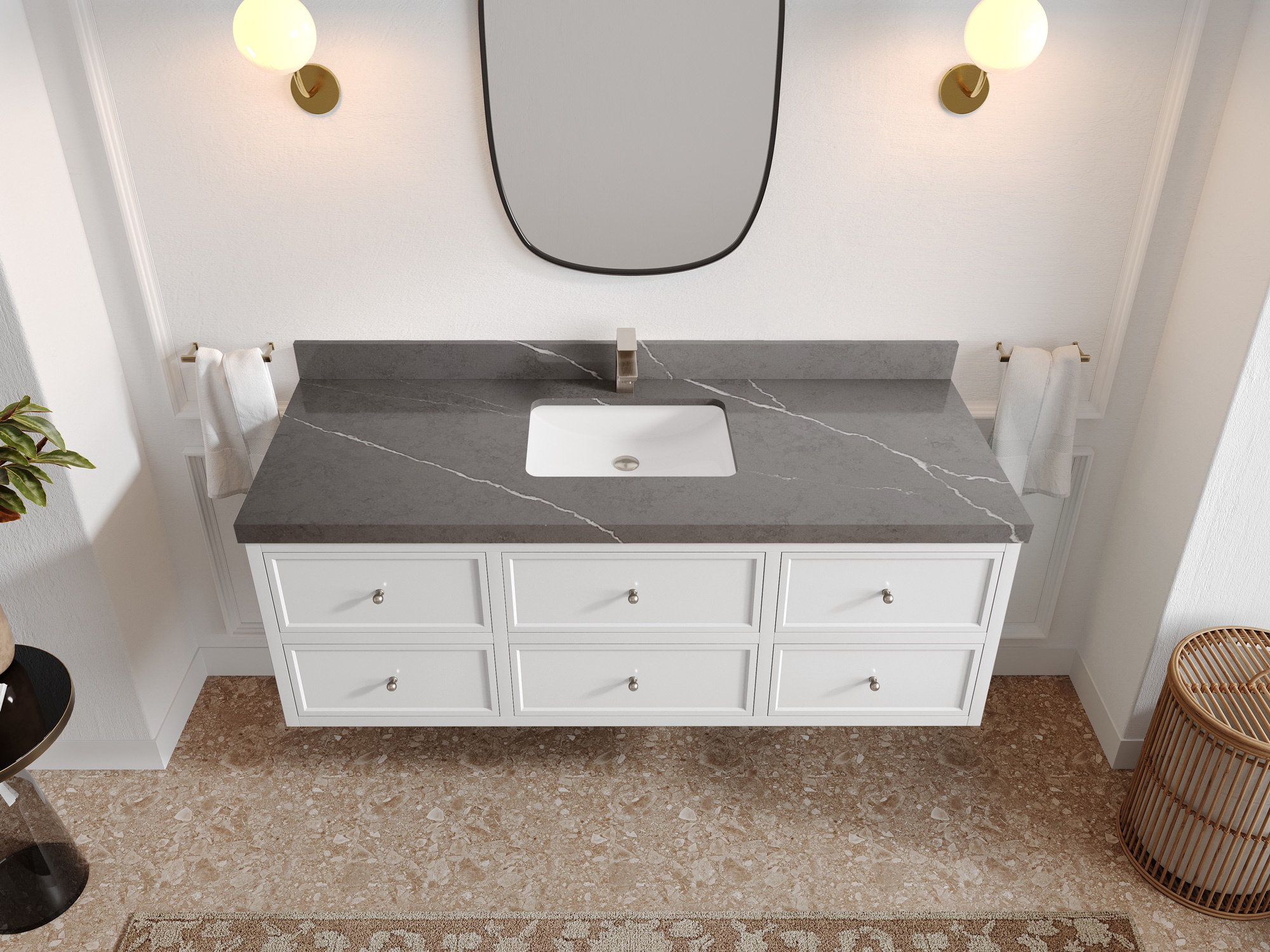 Willow Collections Roswell Floating 60'' Single Bathroom Vanity with ...