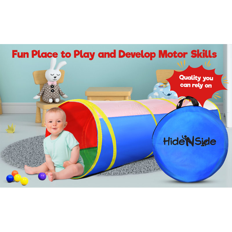 Hide N Side 18" x 72" Indoor/Outdoor Polyester Pop-Up Play Tunnel ...