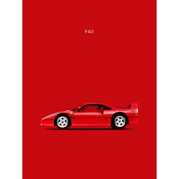 Ebern Designs Ferrari F40 by Mark Rogan - Wrapped Canvas Print | Wayfair