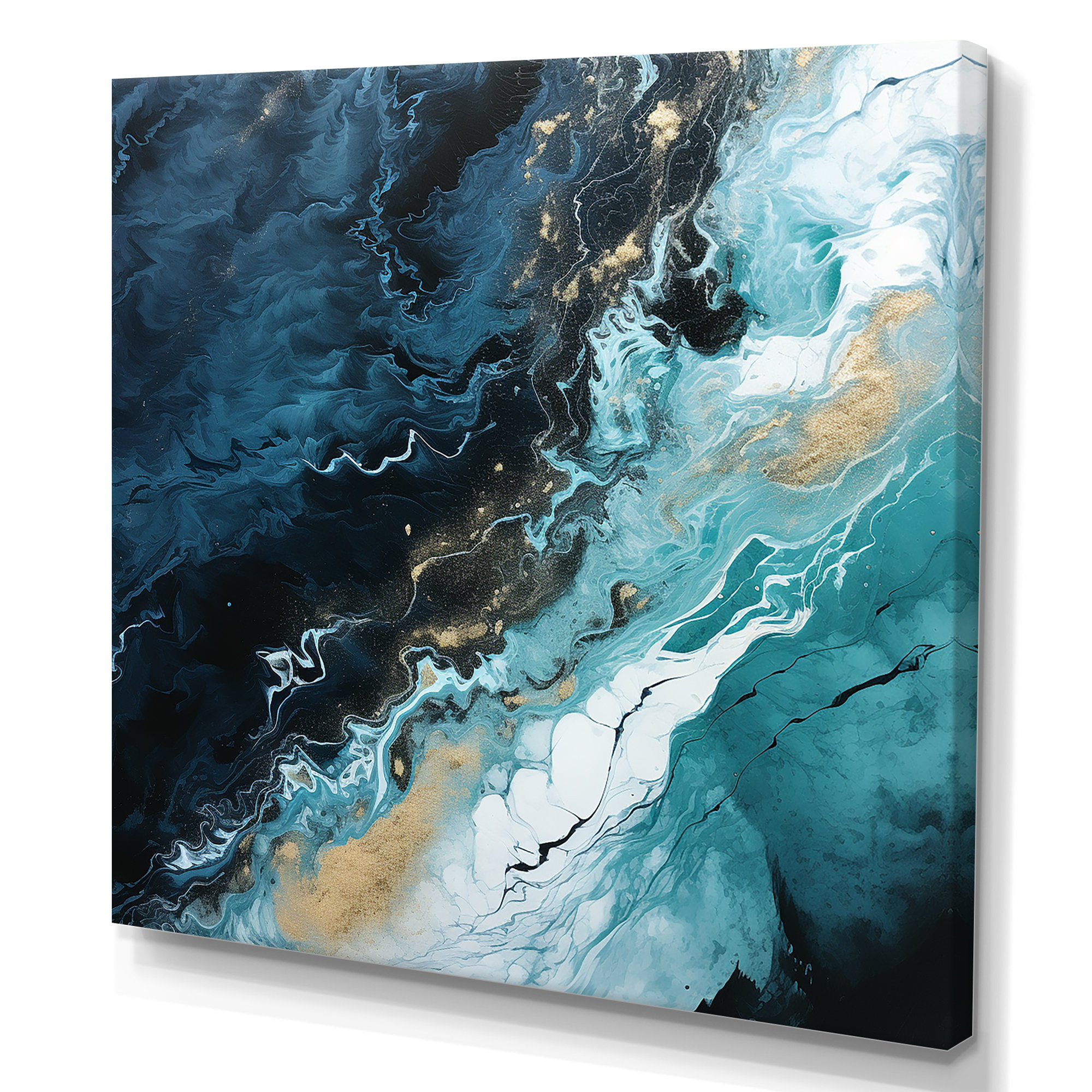 Design Art White And Blue Abstract Element Fight - Abstract Shapes Wall ...