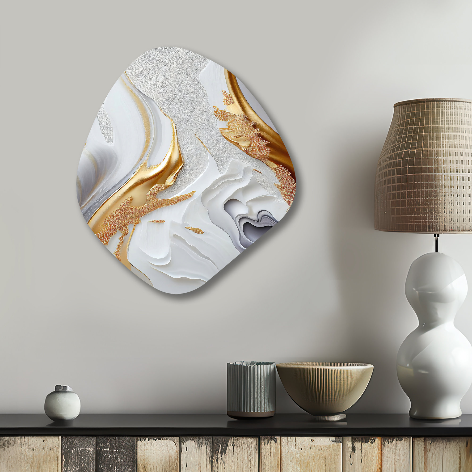 Design Art White And Gold Marble Abstract I - Abstract Marble Nebula ...