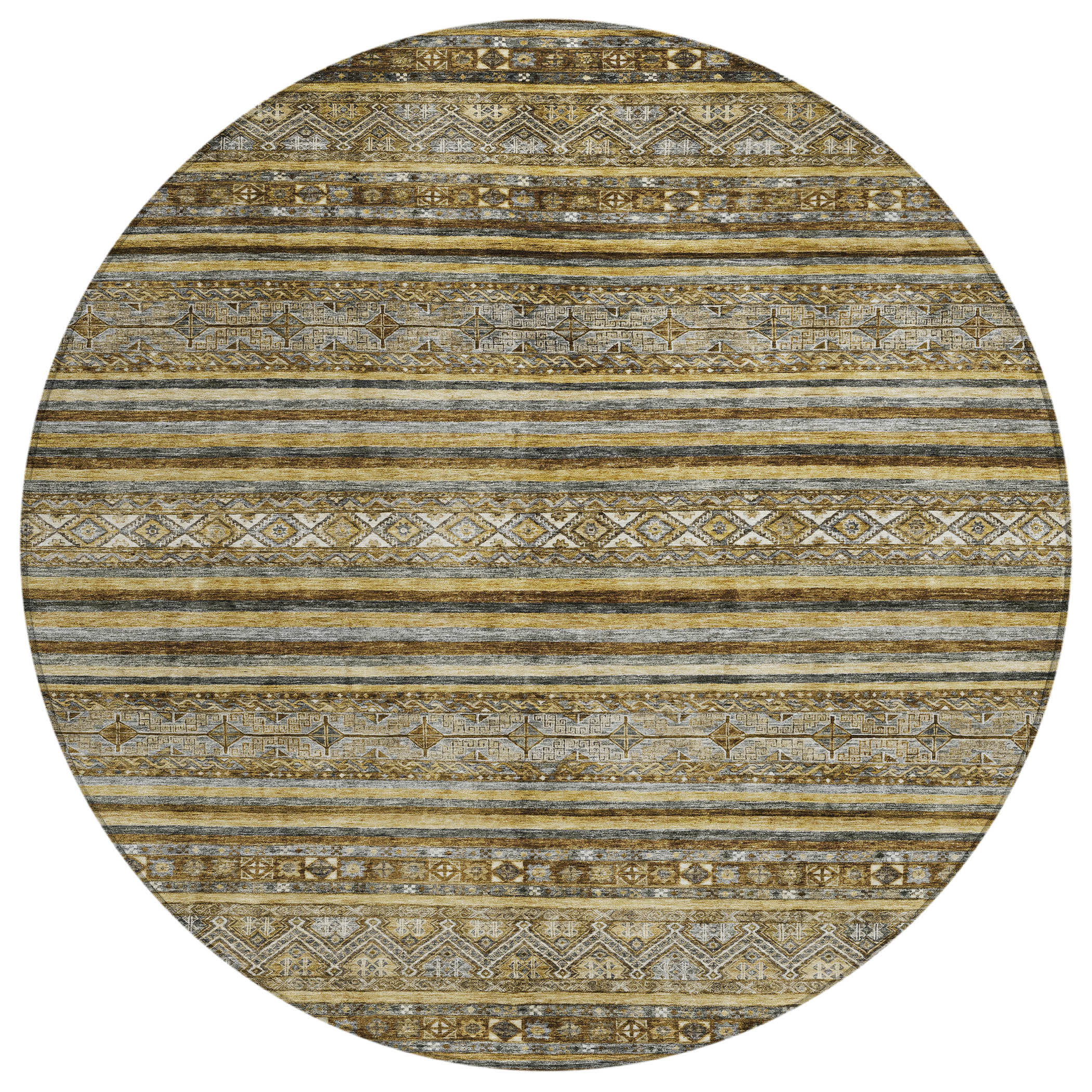 HomeRoots Tapis oriental rond lavable intérieur brun 8 pi - Wayfair Canada