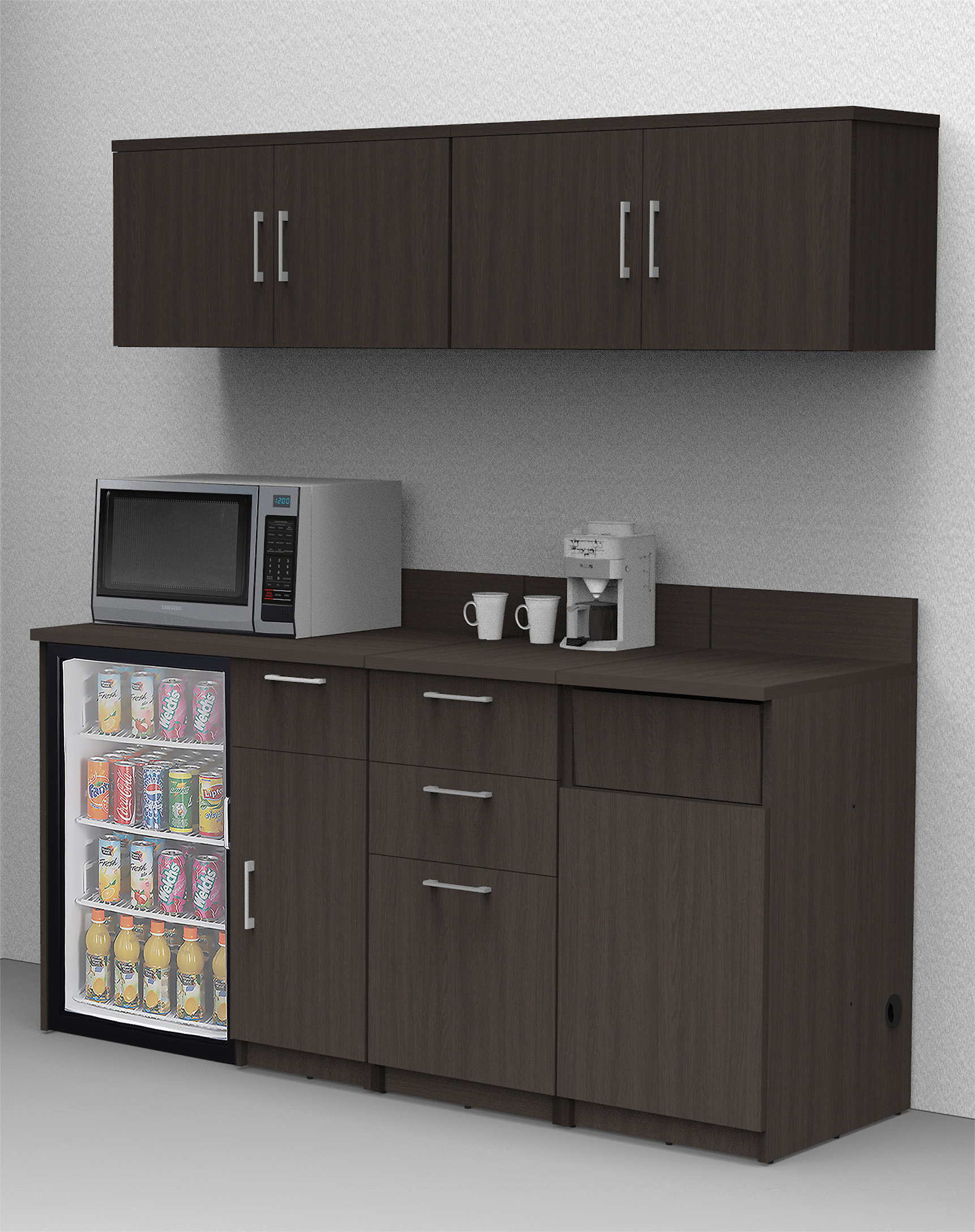 Breaktime Coffee Kitchen Lunch Break Room Corner 72" W x 84" H x 24" D ...