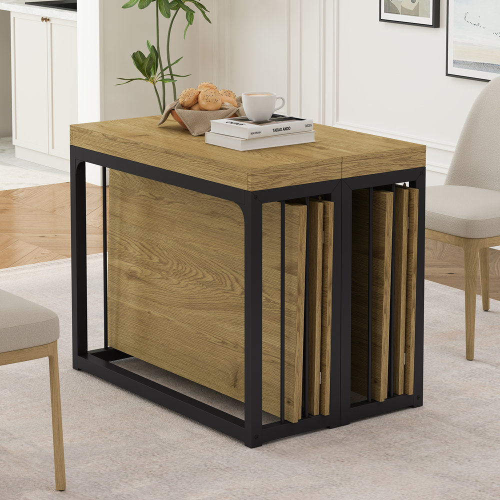 Latitude Run® Modern Extendable Dining Table, Stretching Length for 2 ...