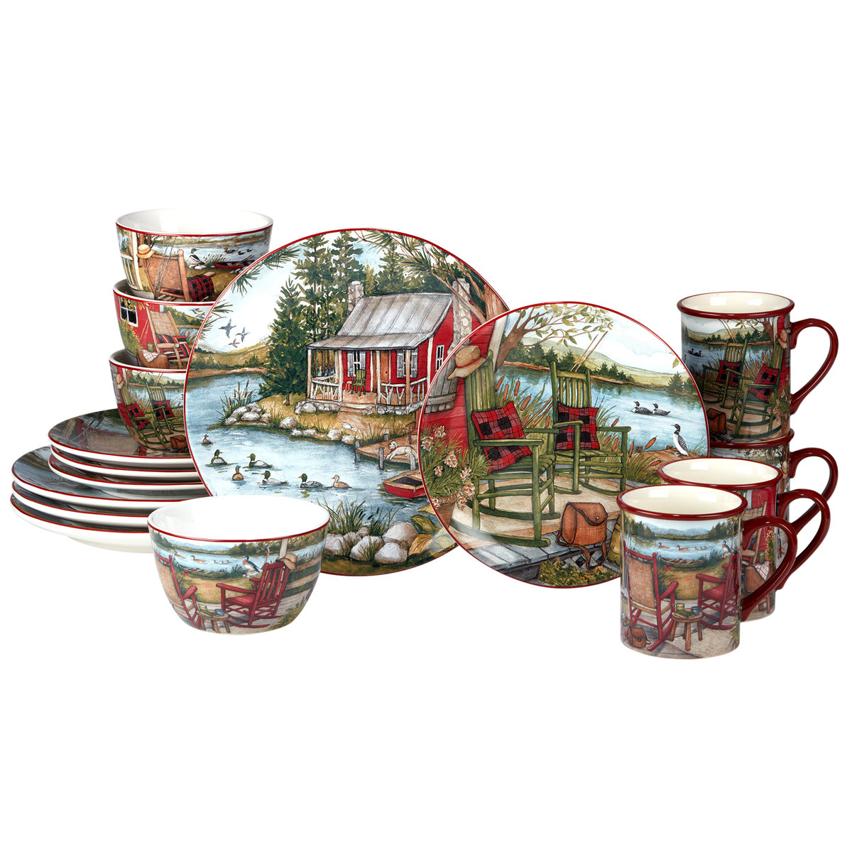 Certified International Lake Retreat 16Pc Dinnerware Set & Reviews ...