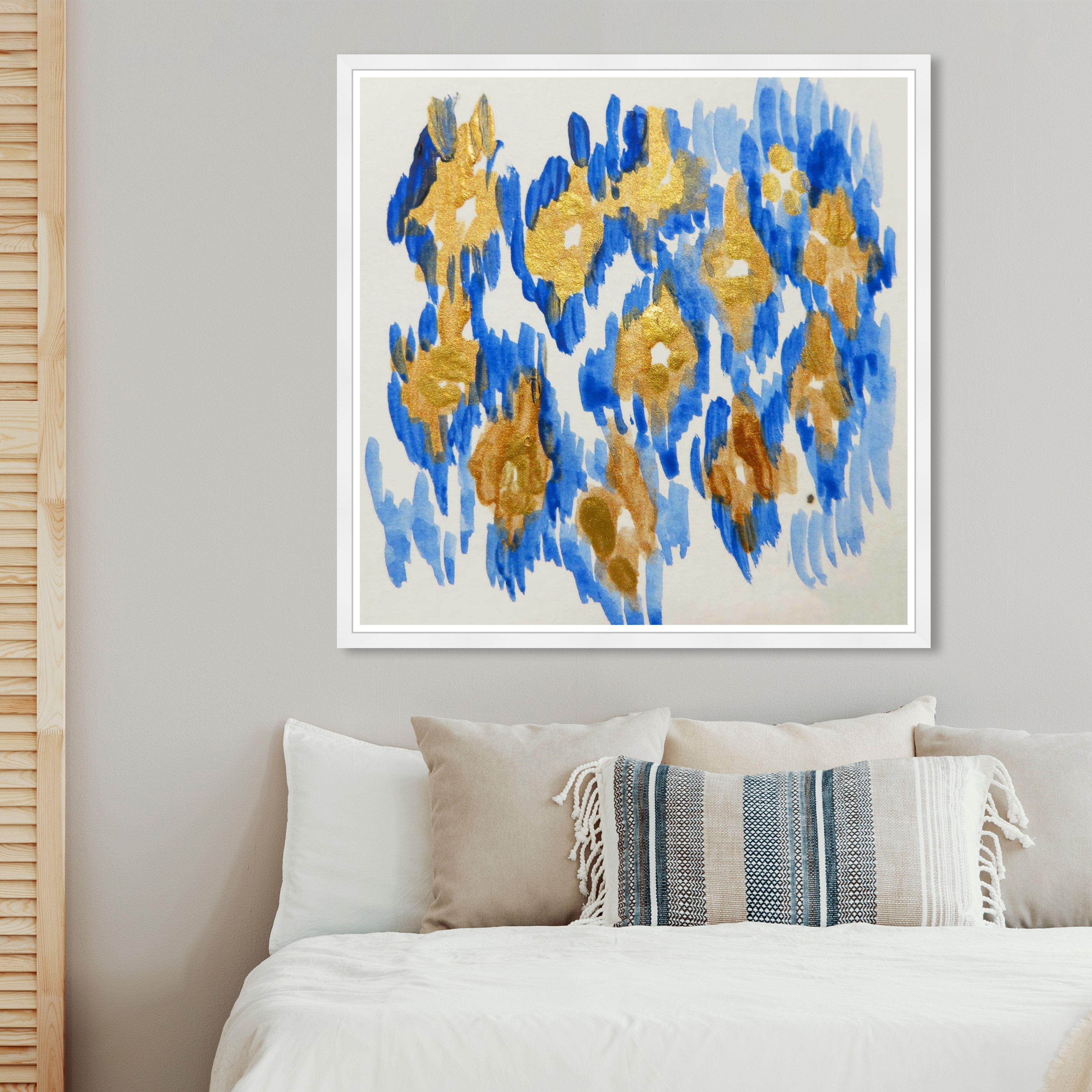 Oliver Gal Carmela Azul - Floater Frame Painting on Paper | Wayfair