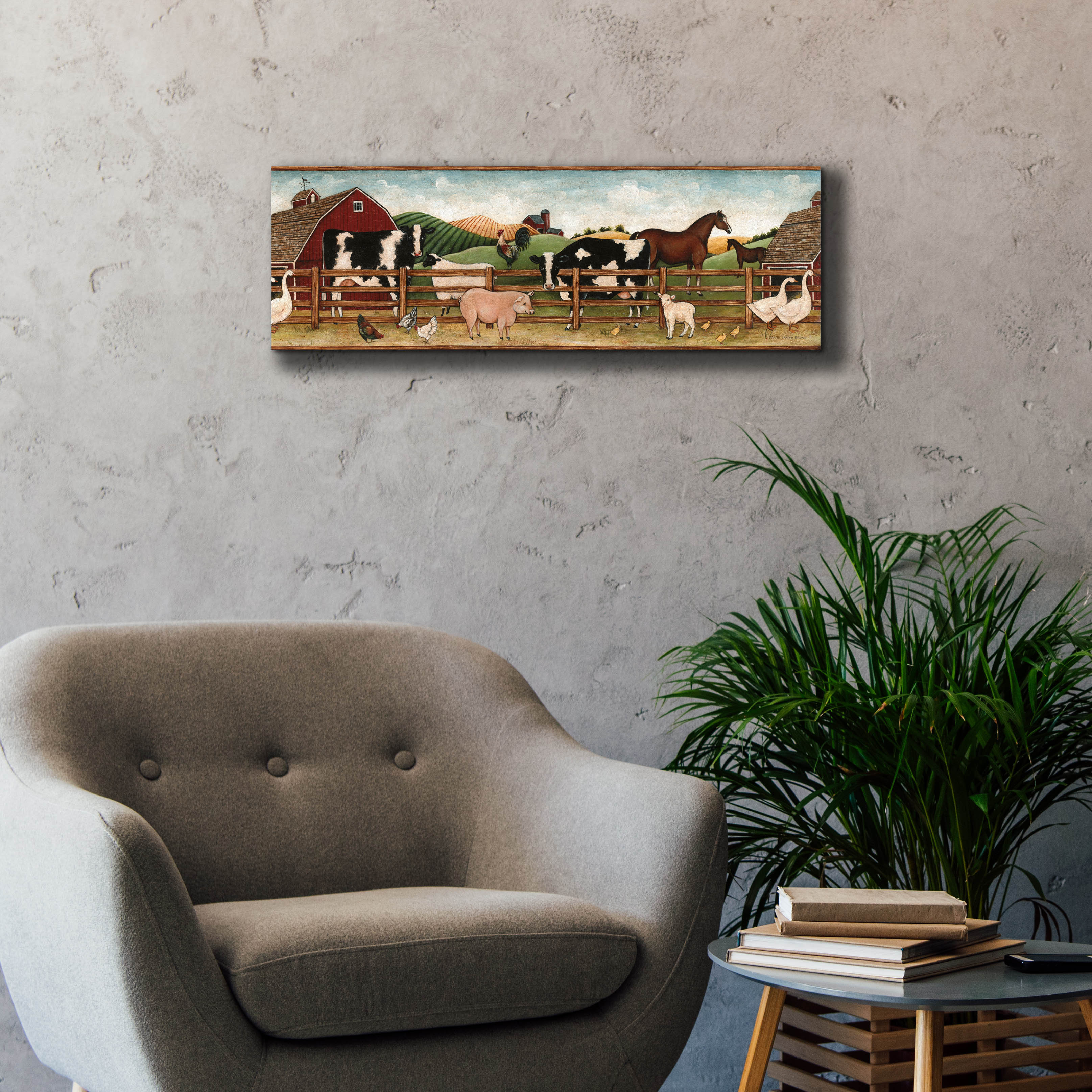 August Grove® 'Barnyard Border' by David Carter Brown Canvas Wall Art ...