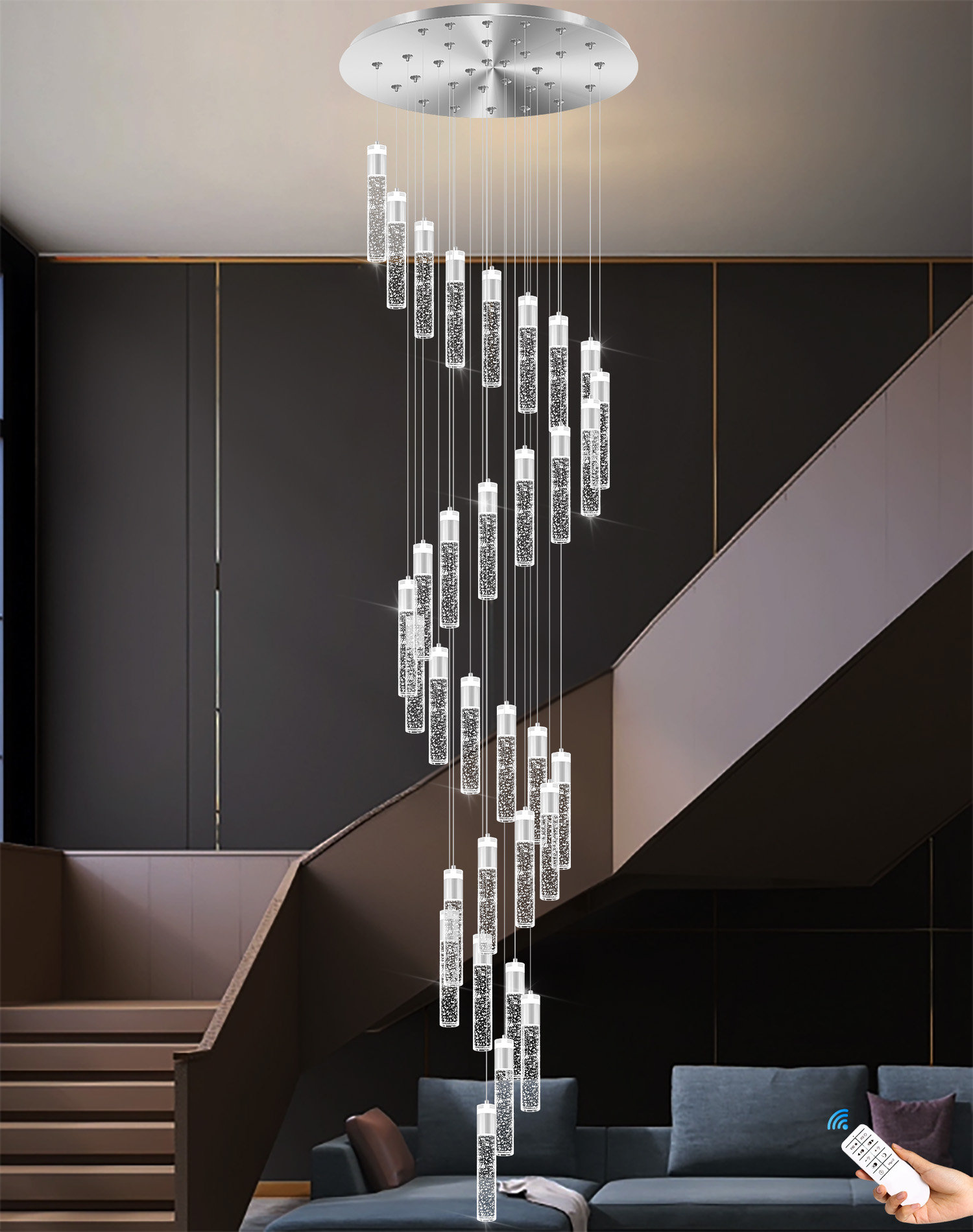 Everly Quinn Voncia 32 - Light LED Teardrop Pendant | Wayfair