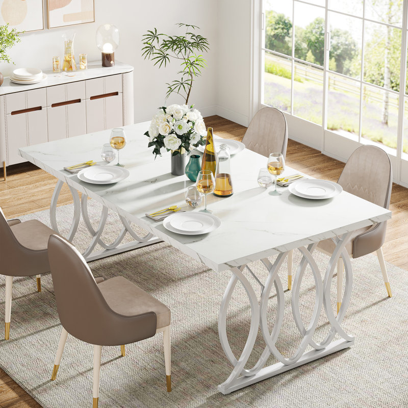 Wrought Studio™ 63" Rectangular Dining Table | Wayfair