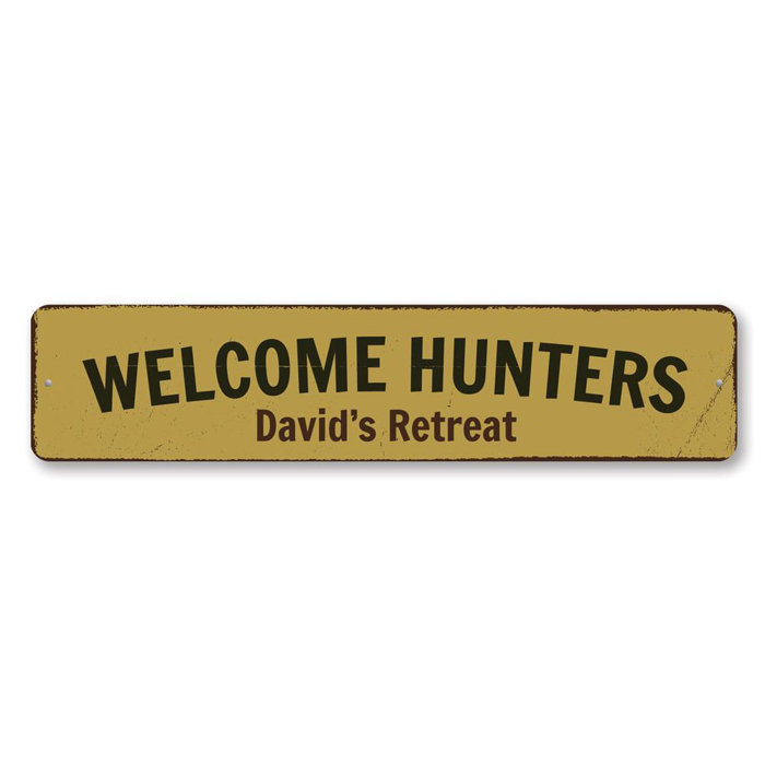 Lizton Sign Shop, Inc Welcome Hunters Custom Aluminum Sign | Wayfair
