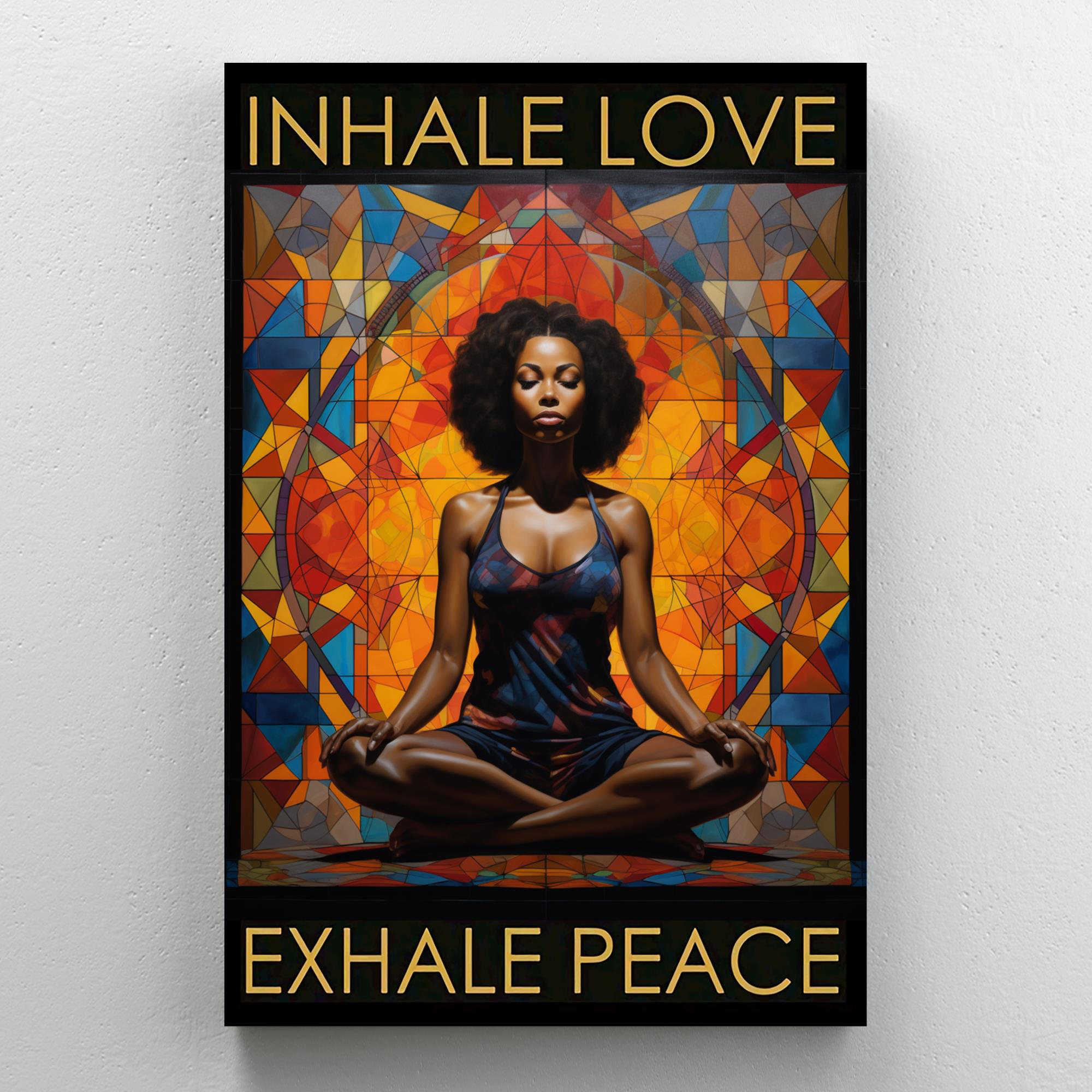 Trinx Jacaria Yoga Inhale Love Exhale Peace On Canvas Graphic Art | Wayfair