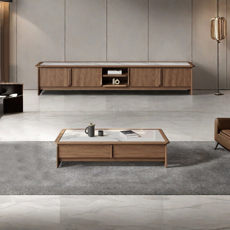 Finaewg Solid wood frame TV stand paired with coffee table | Wayfair