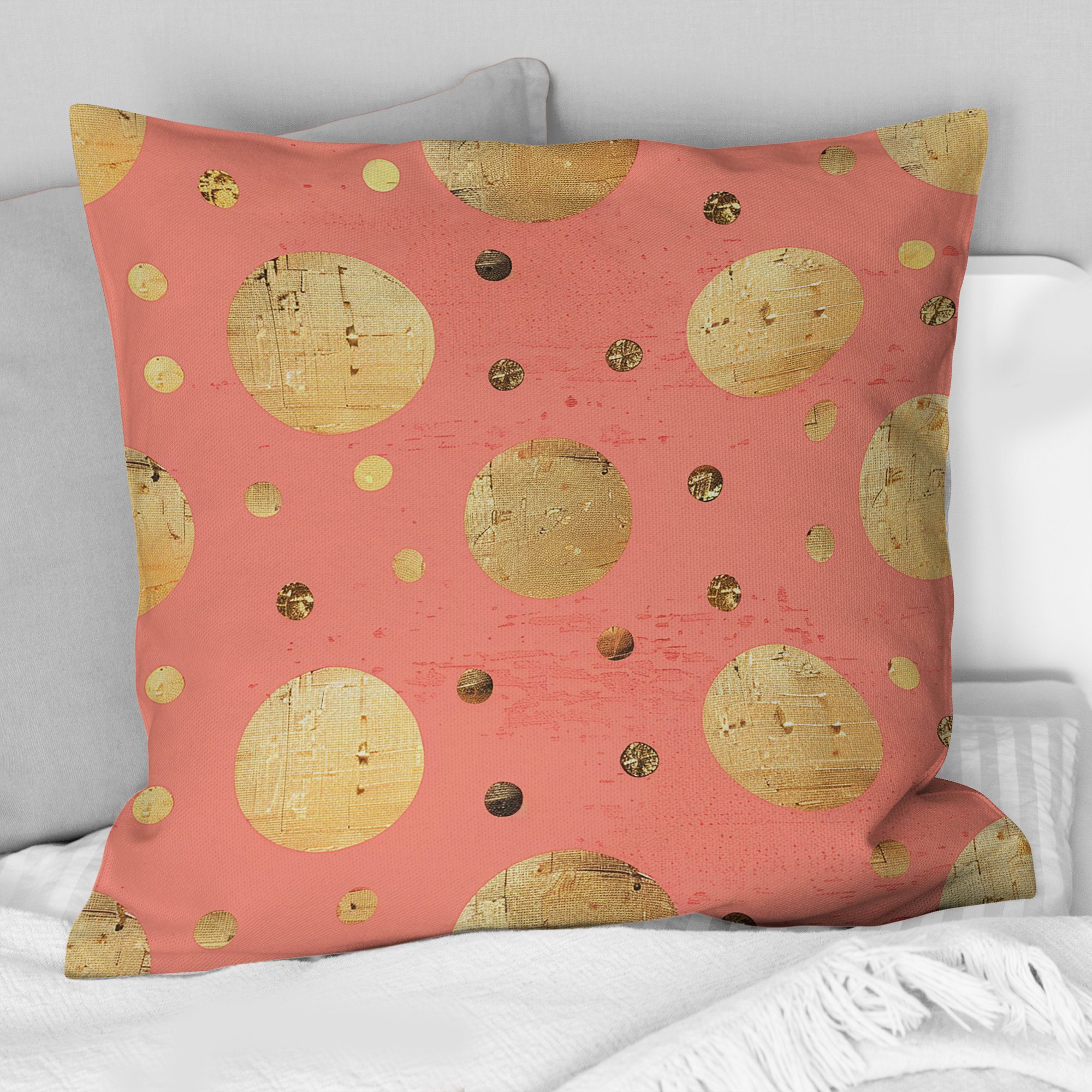 Design Art Bubblegum Polka Dot I - Glam Throw Pillow | Wayfair