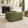 Everly Quinn ISABELLA Olive Green Corduroy Square Ottoman - Modern ...