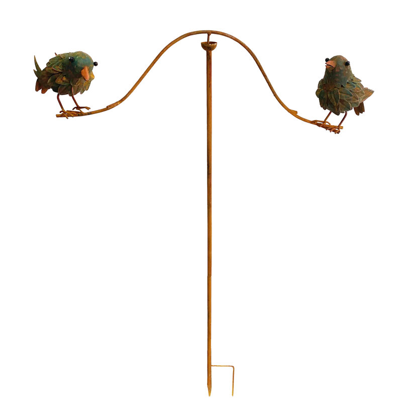 Arlmont & Co. Rustic Double Birds Balancer Garden Stake | Wayfair