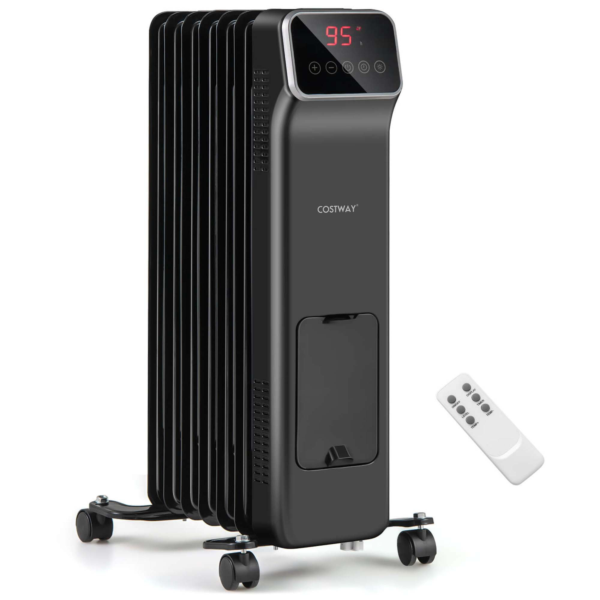 Costway 1500w Oil Filled Radiator Heater With Remote Control 3 Modes ...