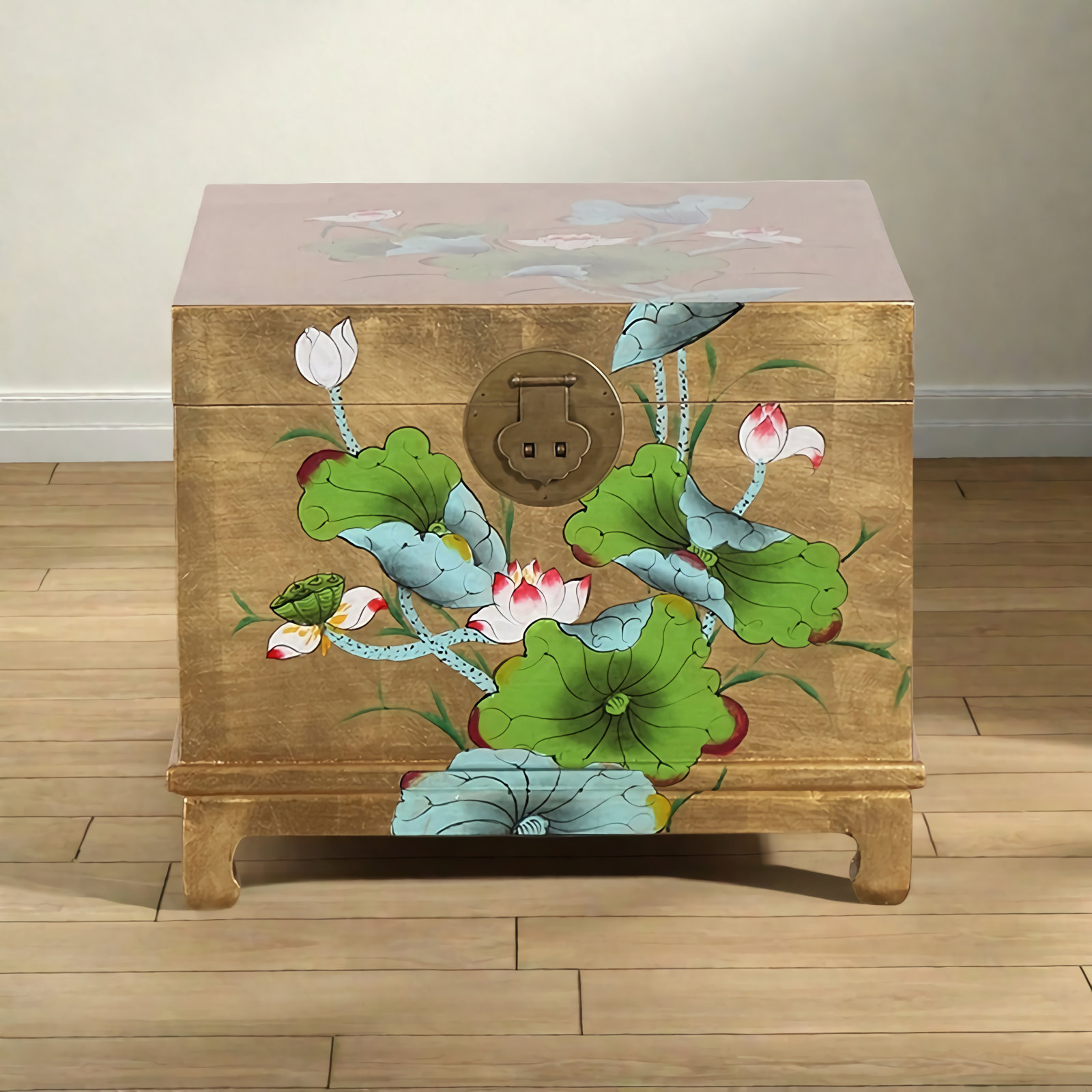 HUGESTO Painted Camphor Solid Wood Medium Vintage Trunk - Wayfair Canada