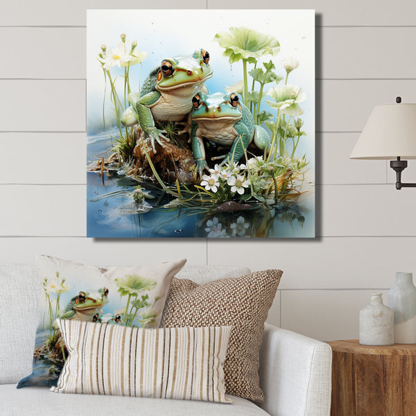 Winston Porter " Cute Frog Portrait At The Pond II " | Wayfair