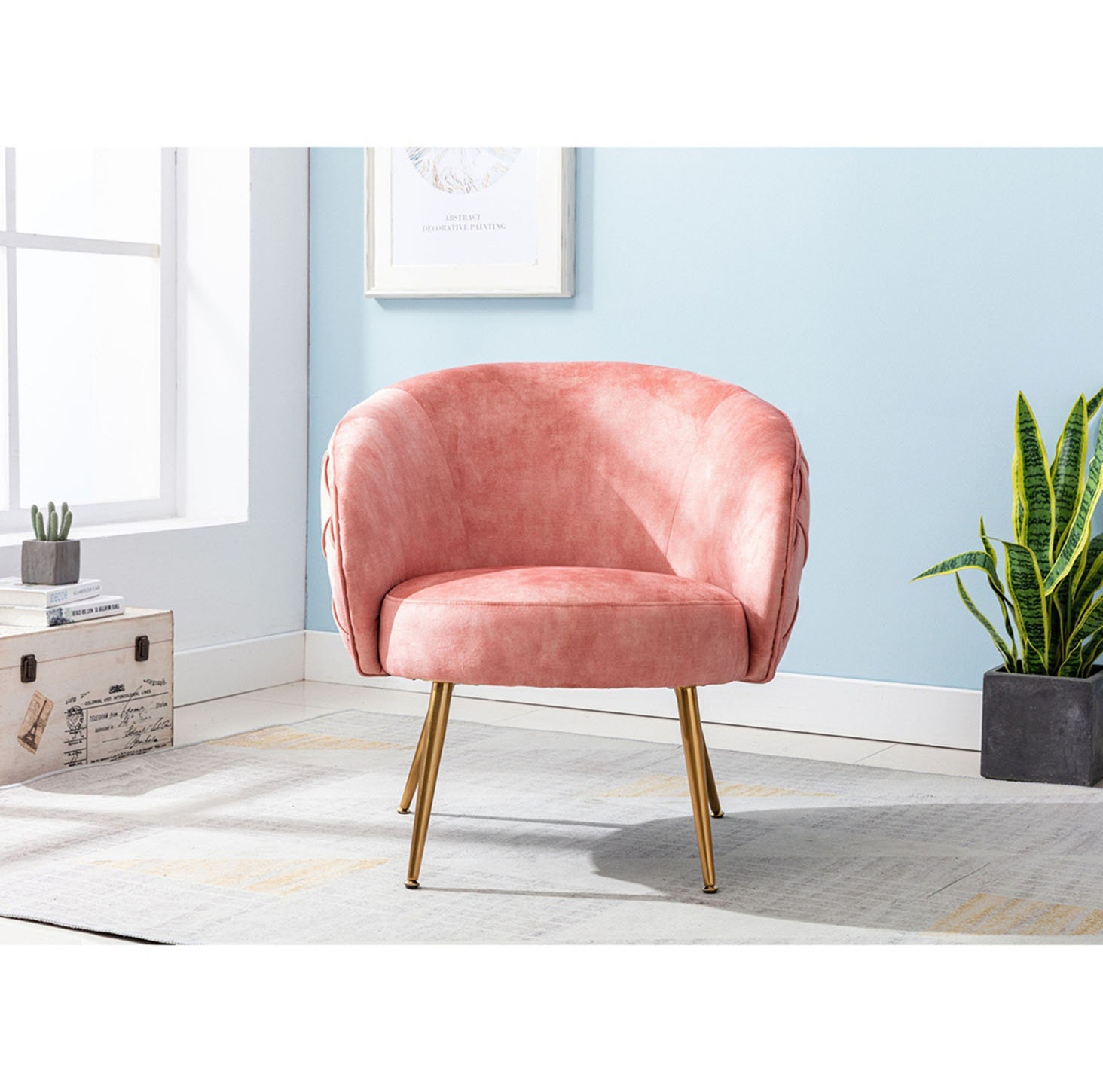 Everly Quinn Gorgeous Living Room Accent Chair With Button-Tufted Back ...