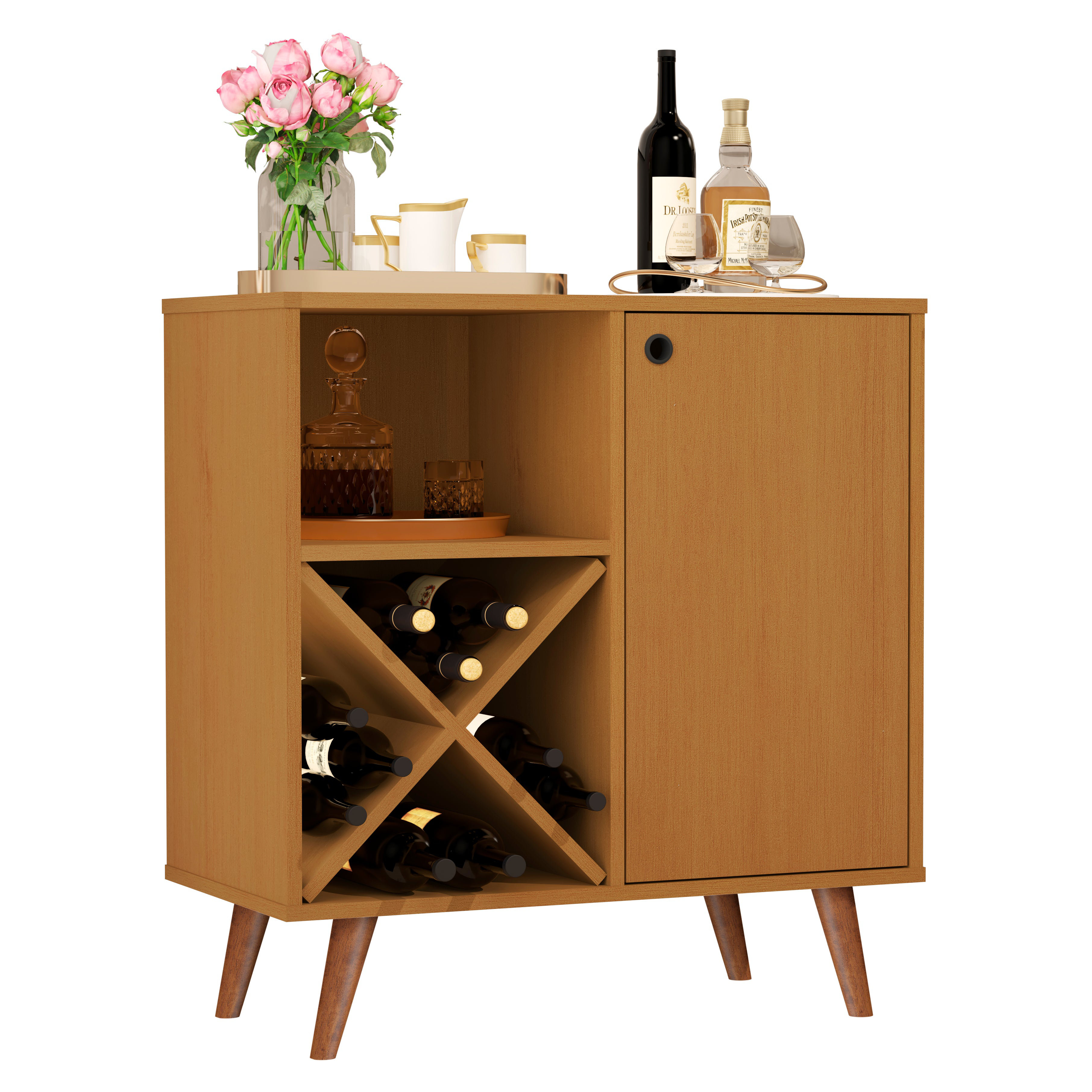 Boahaus LLC Boahaus Reading Accent Bar Cabinet with Wine Rack and ...