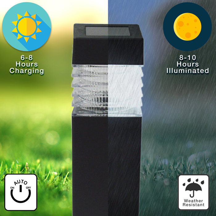 Crosslight Black Solar Powered Integrated LED Pathway Light Pack ...