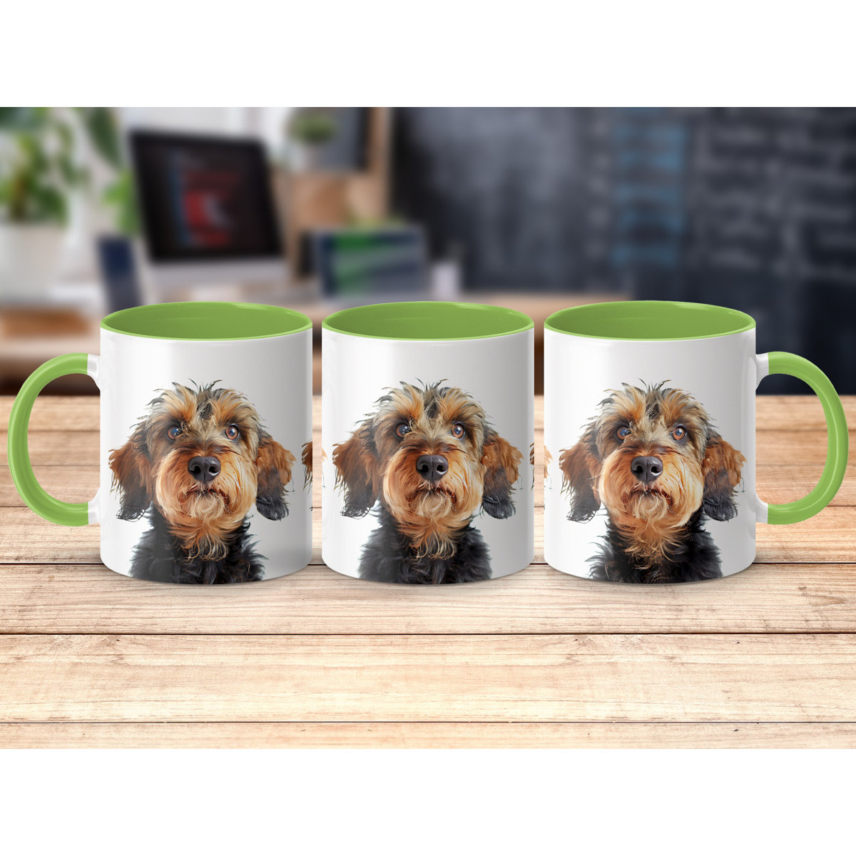 East Urban Home Set of 3 – 11oz Watercolour Bichon Frise Dog Design ...
